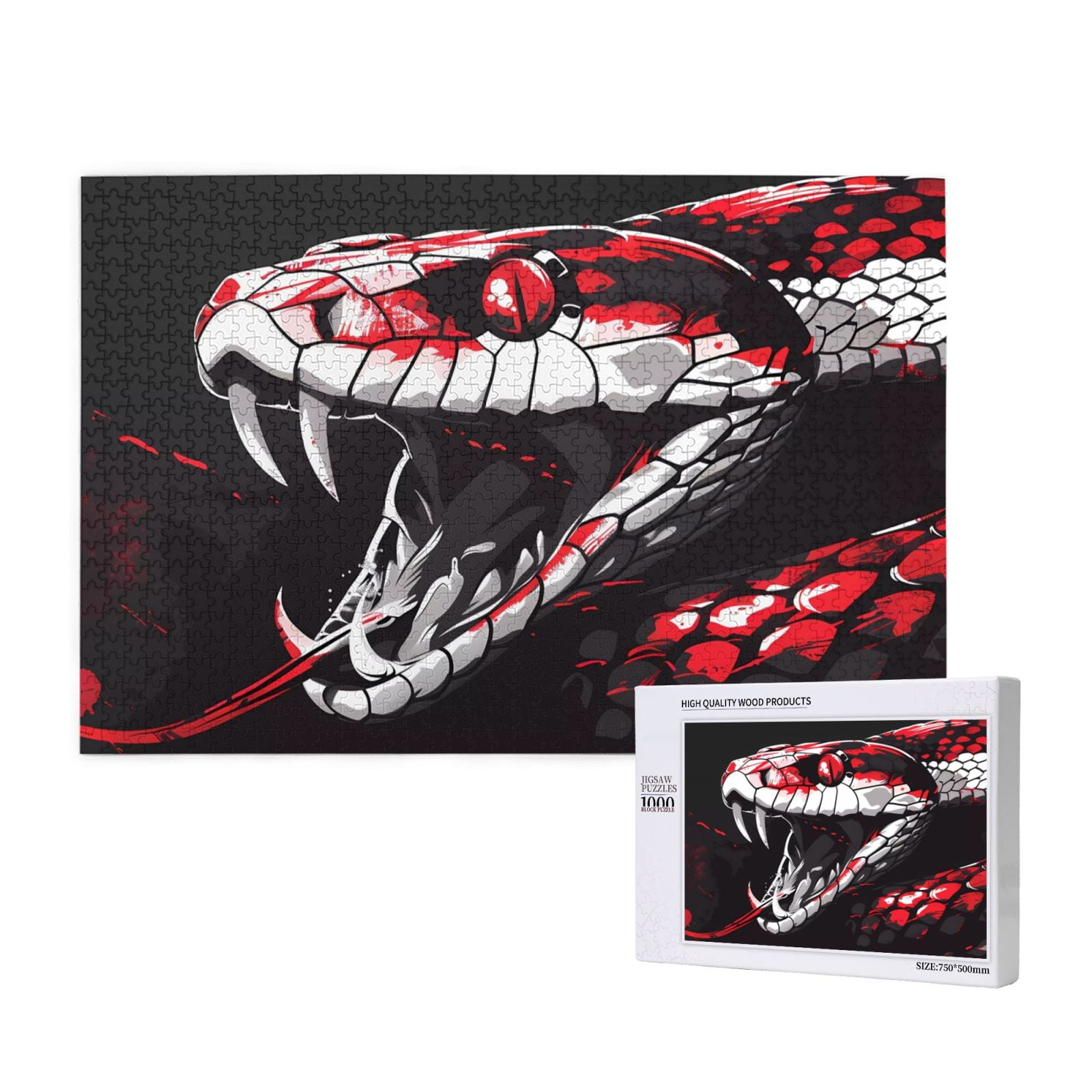 1000 Piece Photo Puzzle Fierce Red Viper Graphic Art Family Reunion ...