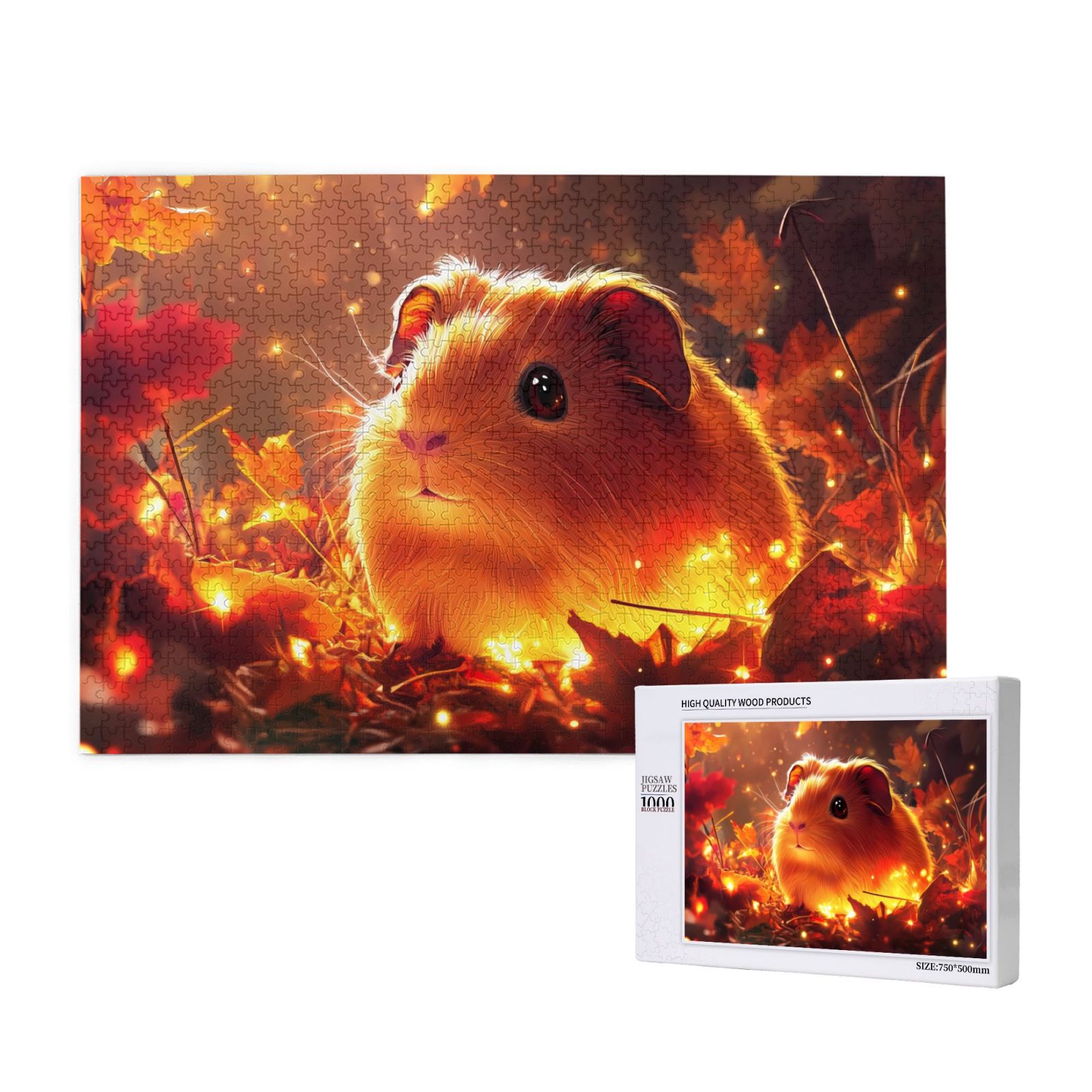 1000 Piece Photo Puzzle Golden Autumn Guinea Pig Family Reunion Puzzle ...