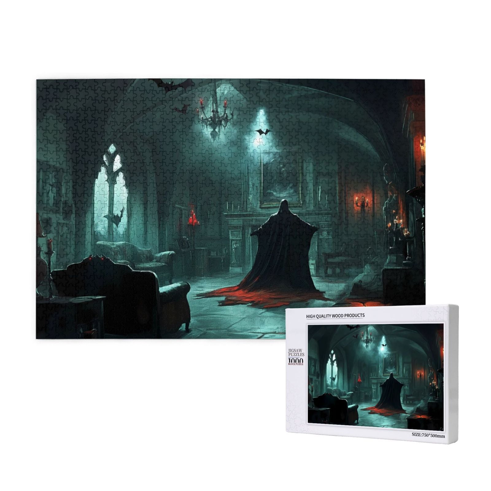 1000 Piece Photo Puzzle Halloween Ghost Living Room Family Reunion ...