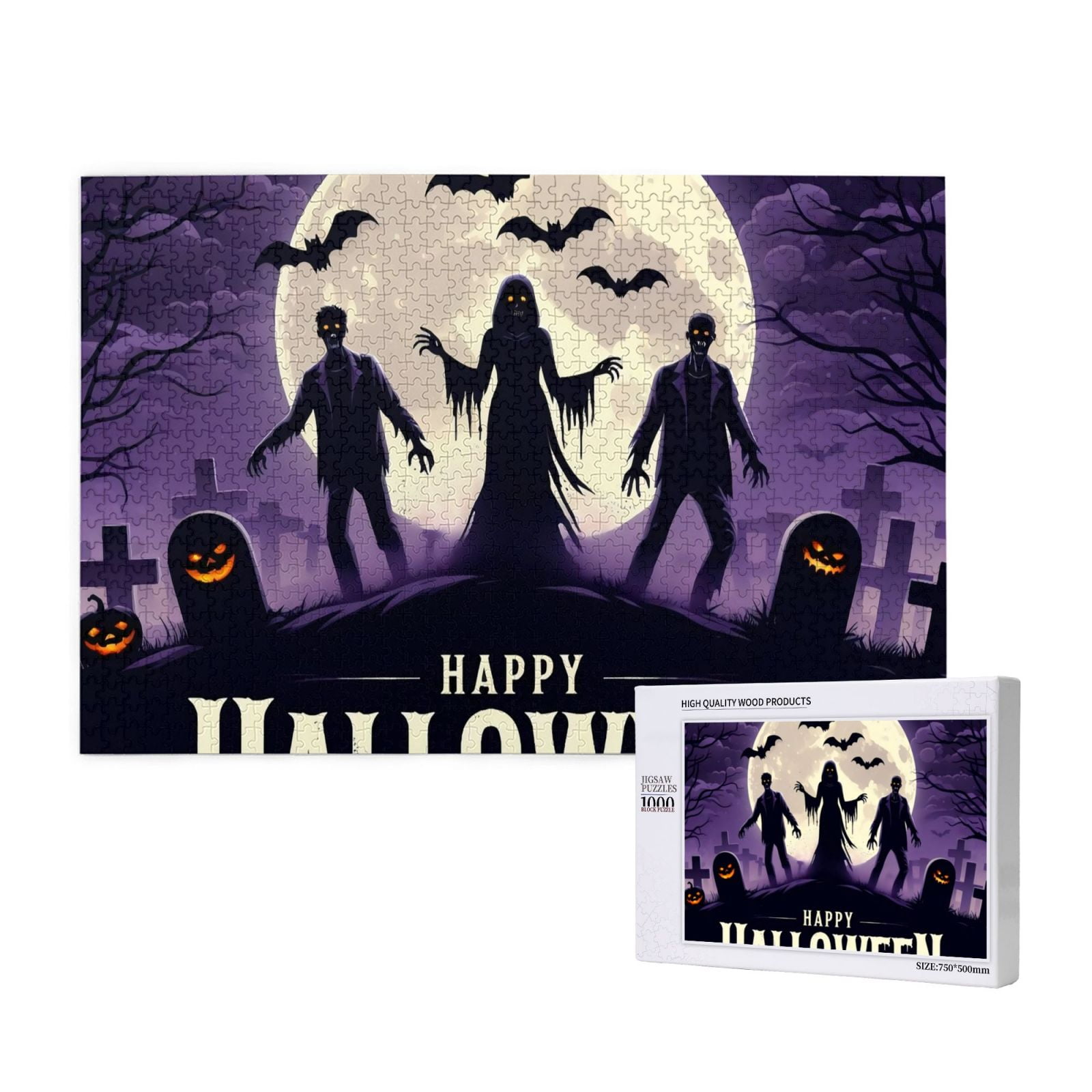 1000 Piece Photo Puzzle Halloween Happy Ghost Family Reunion Puzzle ...