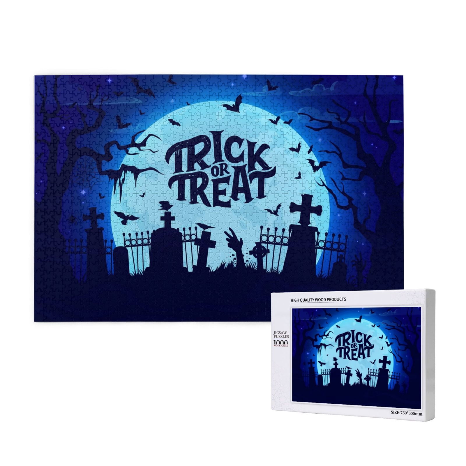 1000 Piece Photo Puzzle Halloween Trick Or Treat Family Reunion Puzzle ...