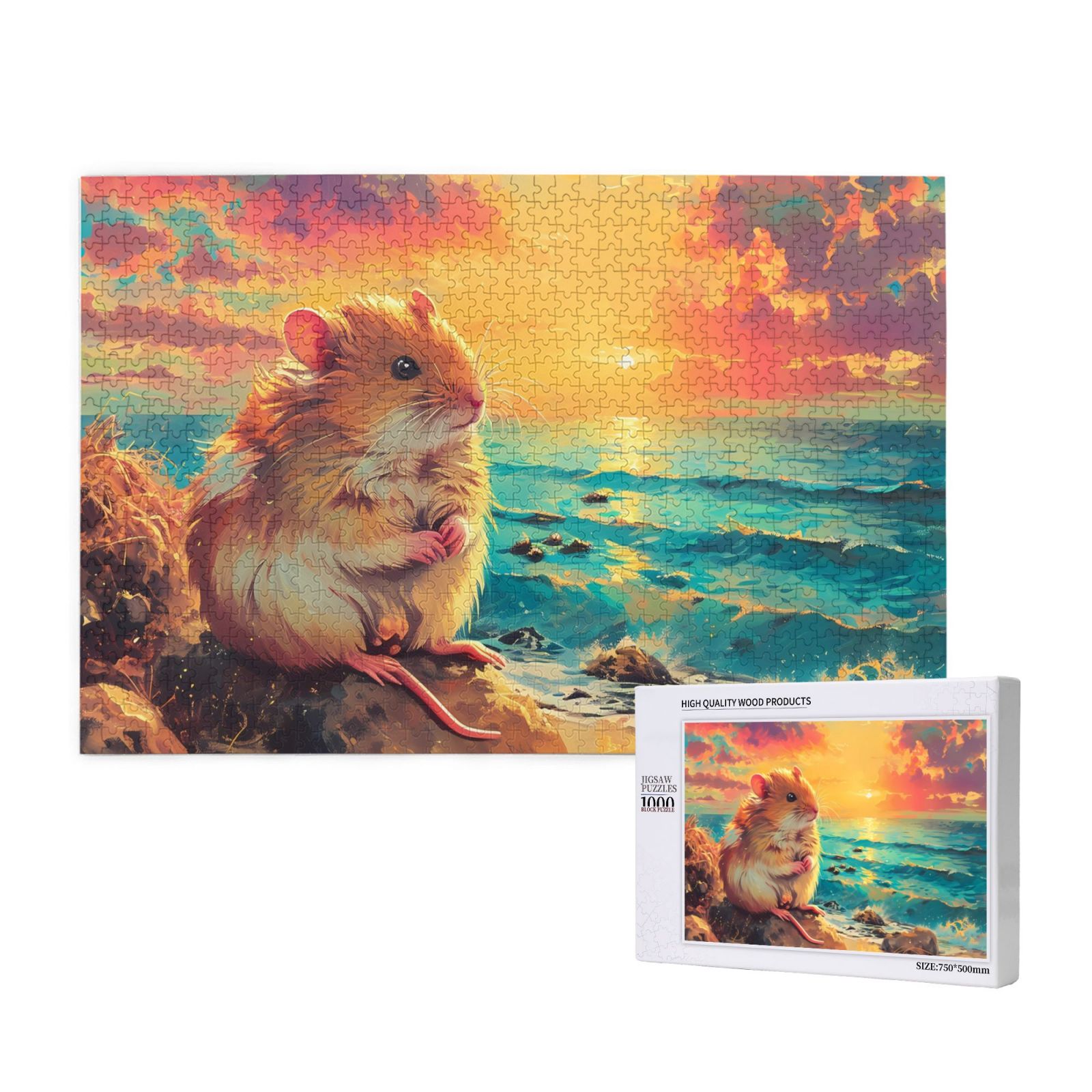 1000 Piece Photo Puzzle Island Beach Guinea Pig Family Reunion Puzzle ...