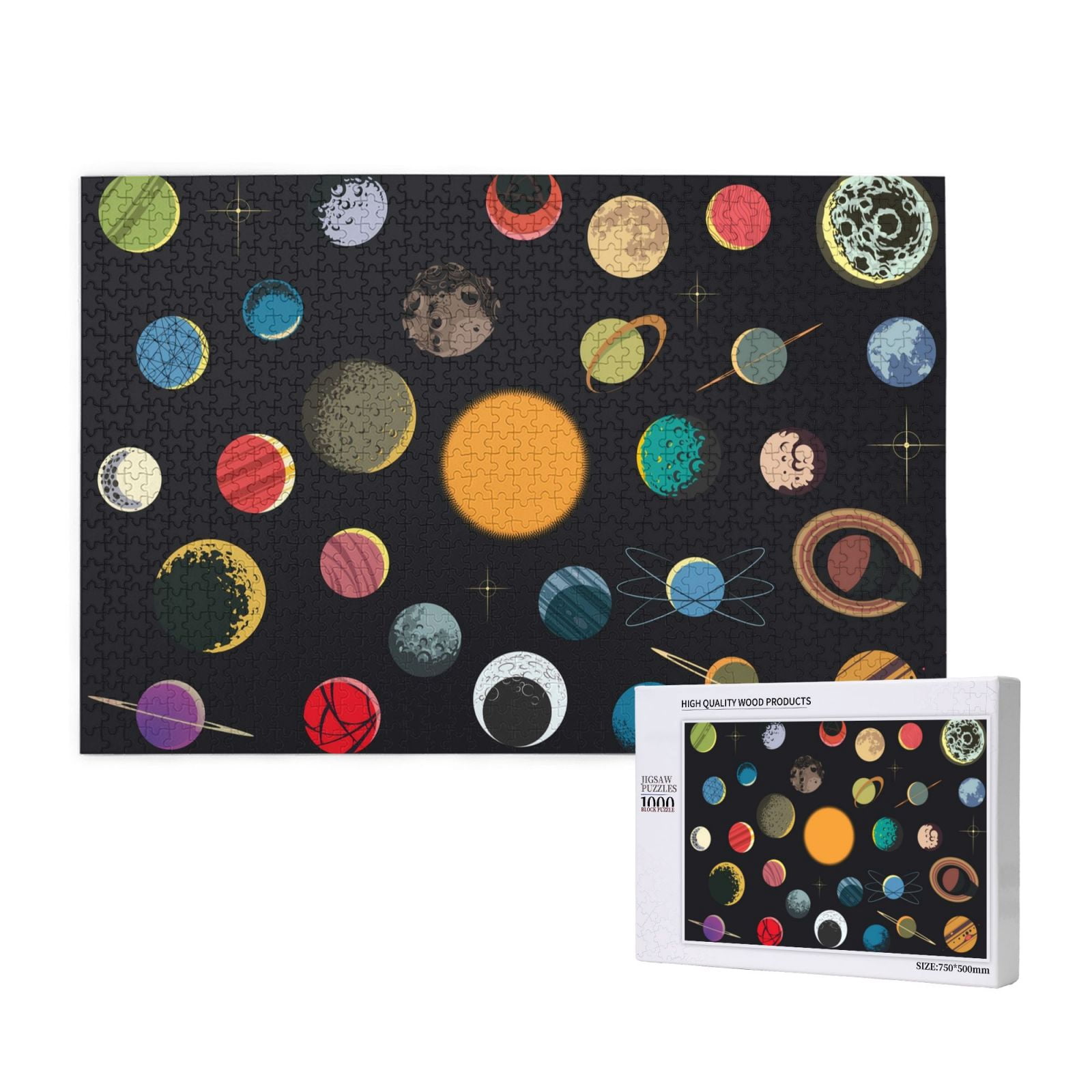 1000 Piece Photo Puzzle Planets And Their Moons Family Reunion Puzzle ...