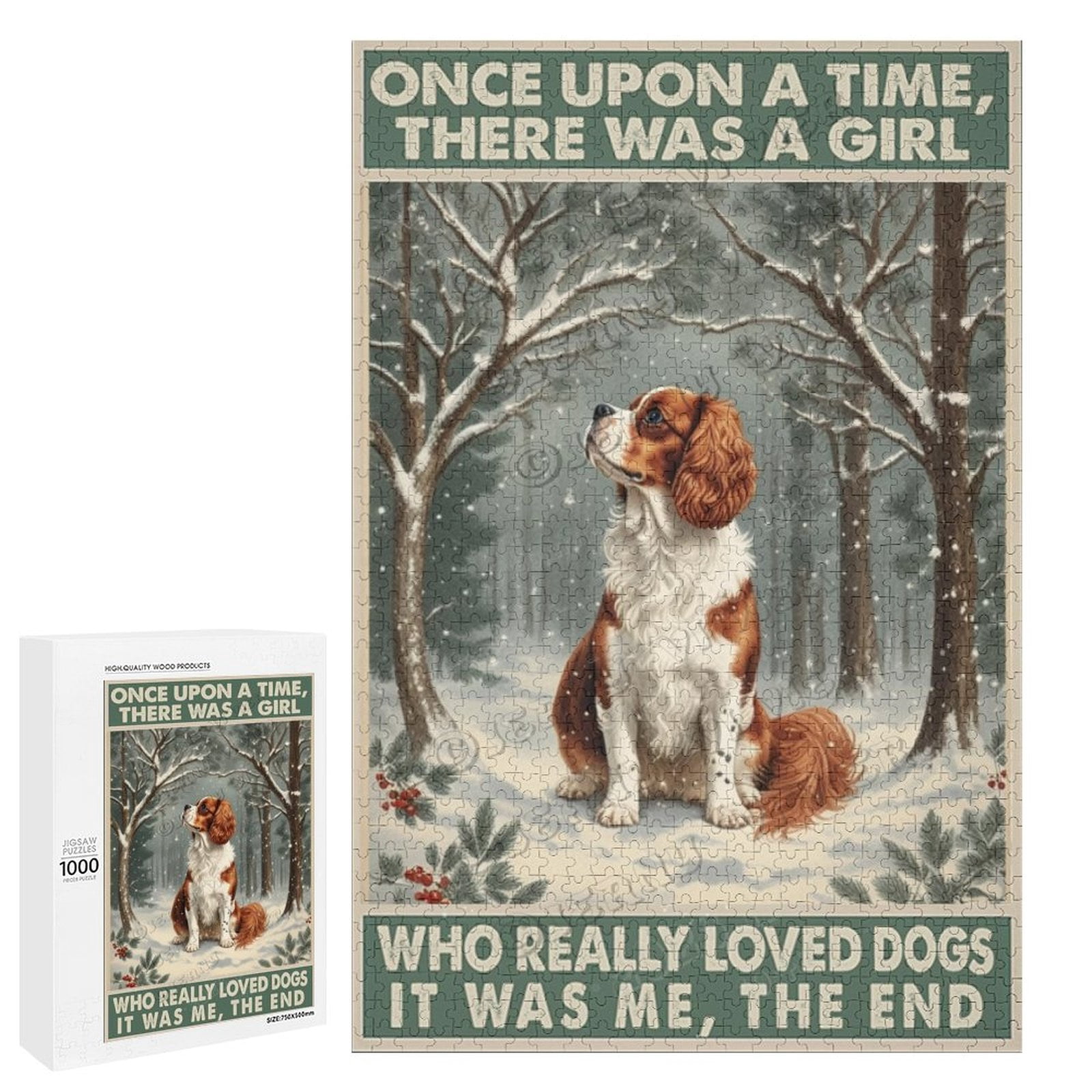 1000 Piece Puzzle – Cavalier King Charles Spaniel Dog with Winter ...