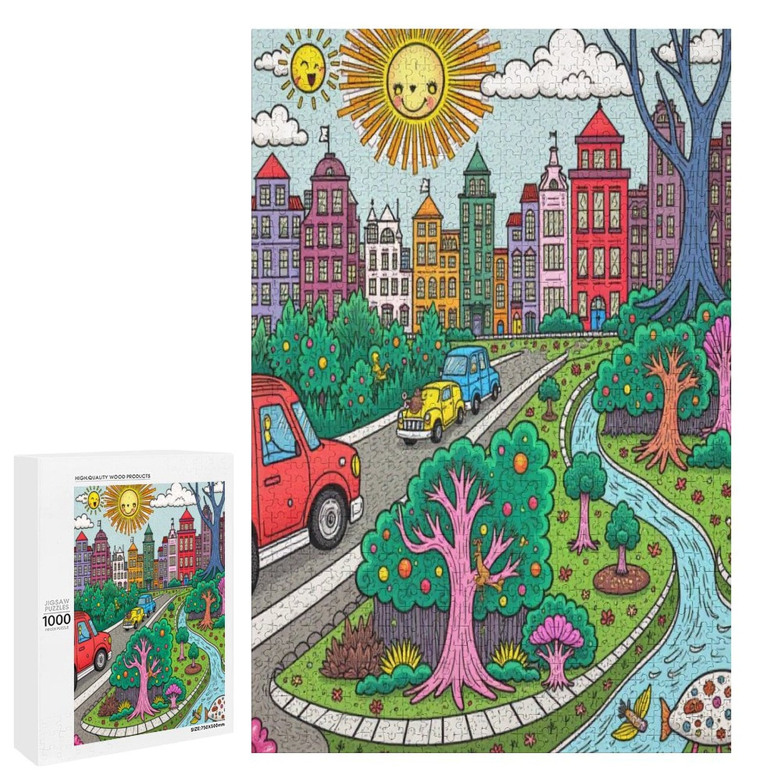 1000 Piece Puzzle For Adults City With Various Building Puzzles For ...