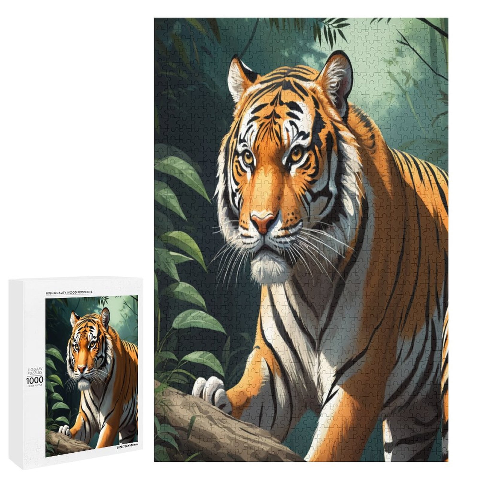 1000 Piece Puzzle For Adults Tiger Wildlife Puzzles For Kids & Teens ...
