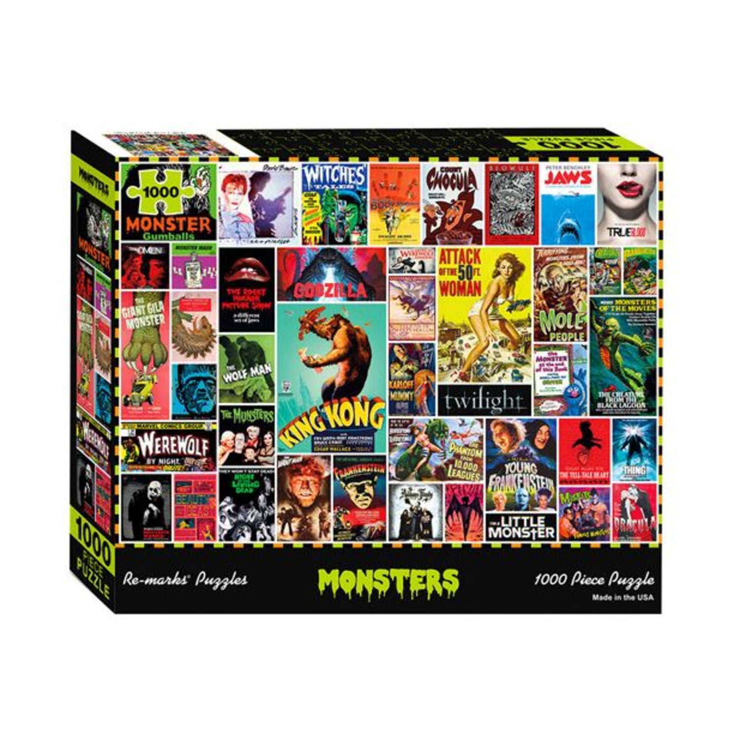 Re-marks Monsters Collage Jigsaw Puzzle, Scary Fantasy for Adults ...
