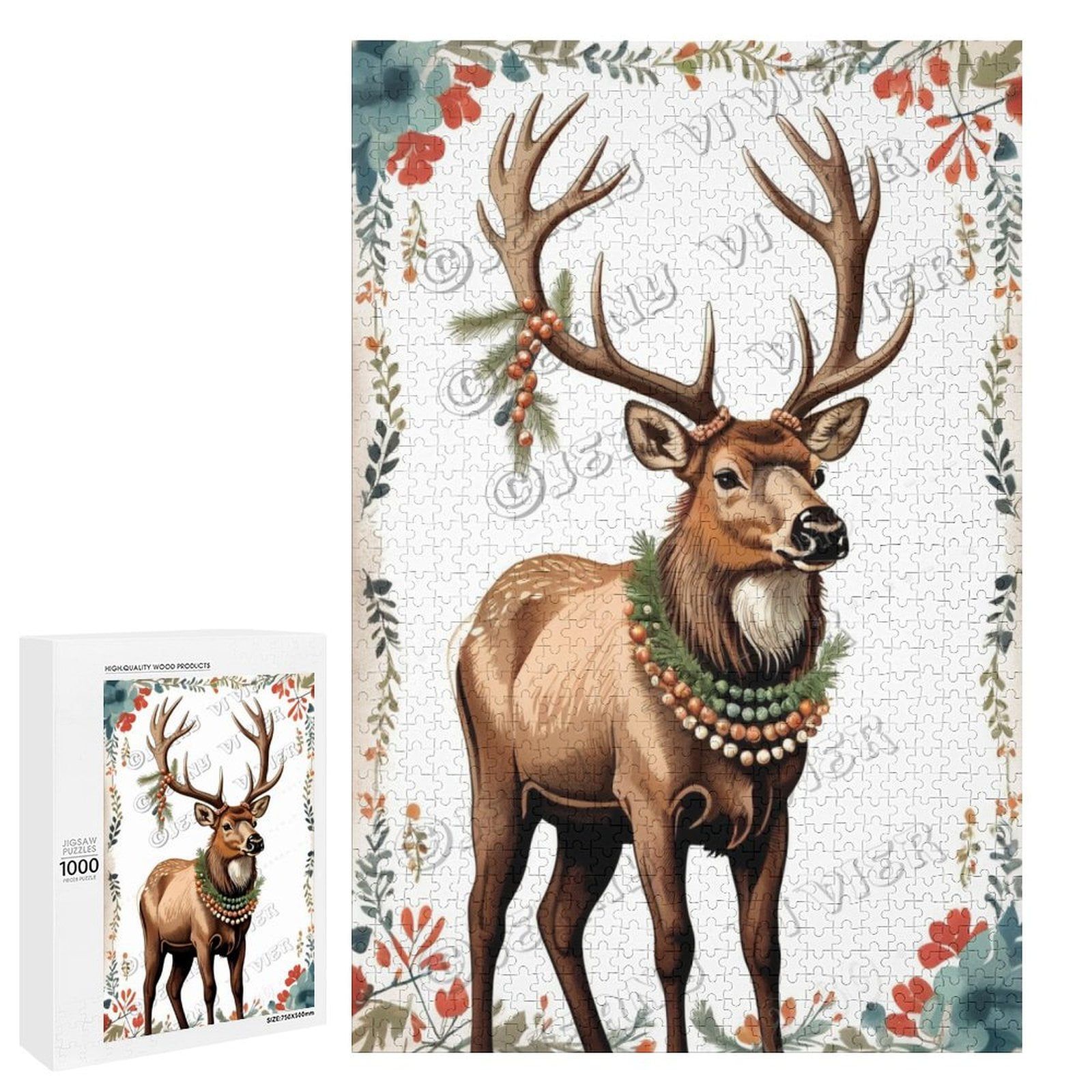1000 Piece Puzzle – Rustic Farmhouse Style with Deer | Fun Puzzle for ...