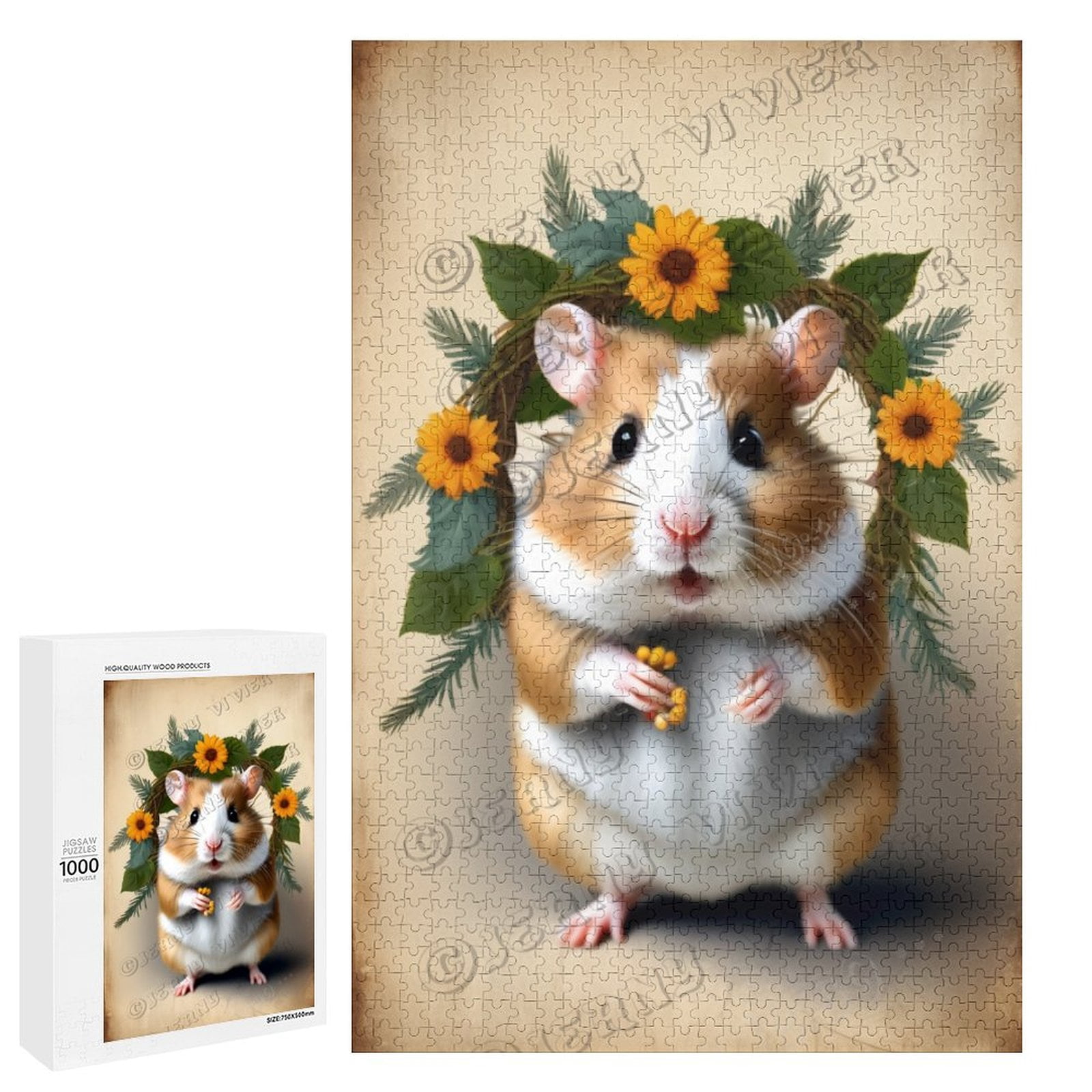 1000 Piece Puzzle – Rustic Farmhouse Style with Hamster | Fun Puzzle ...