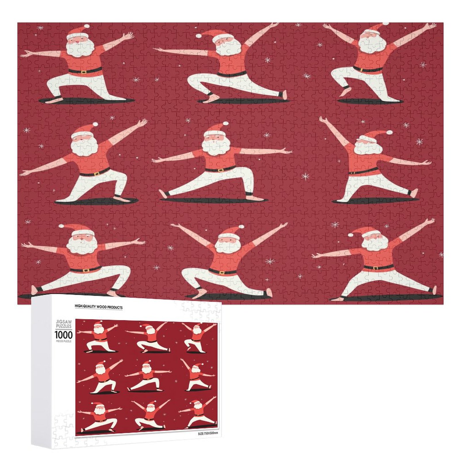1000 Piece Puzzles Santa Claus Doing Yoga Poses Wooden Jigsaw Puzzles ...