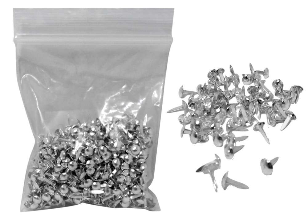 1000 Piece Round Brads - Paper Fasteners - Silver Color (ToolUSA: CR ...