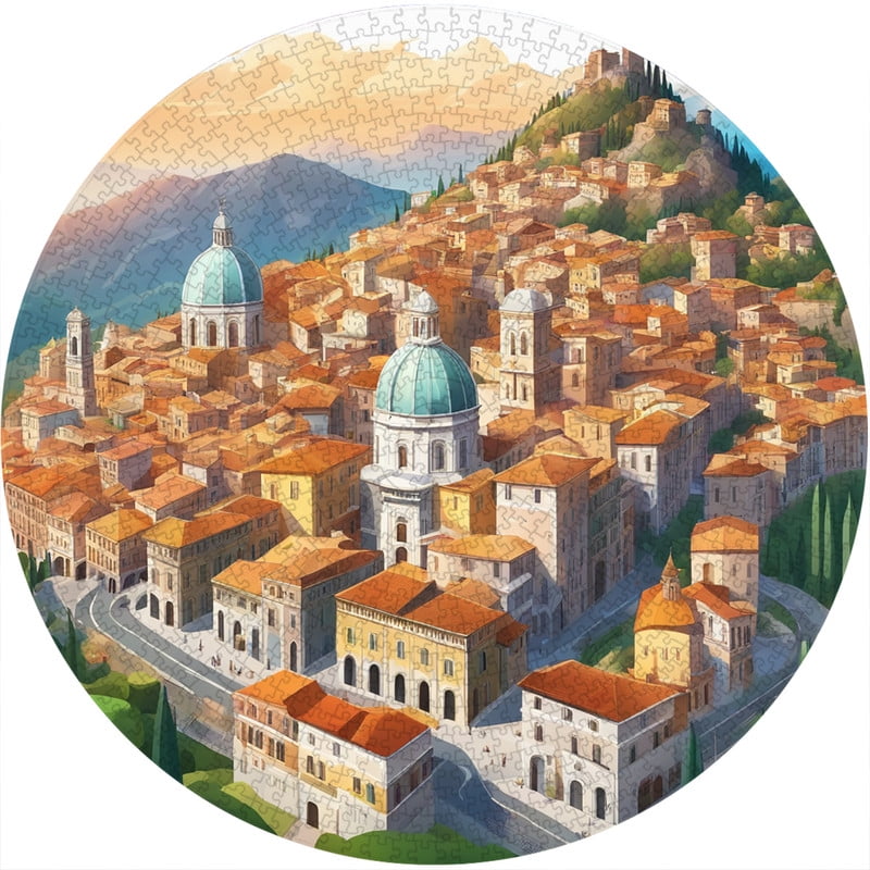 1000 Piece Round Jigsaw Puzzles City Top View Brain Teaser,Educational ...