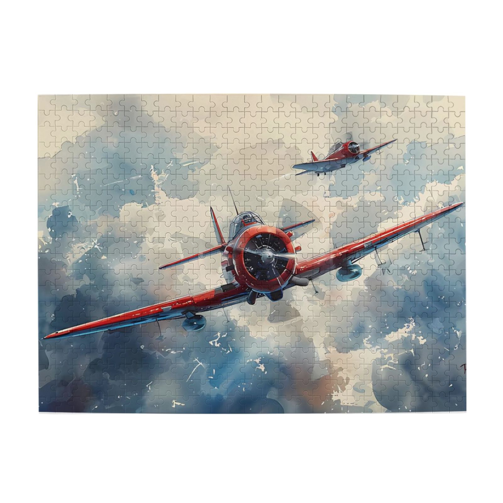 1000 Piece Vintage Red Fighter Planes Wooden Jigsaw Puzzle For Adults ...