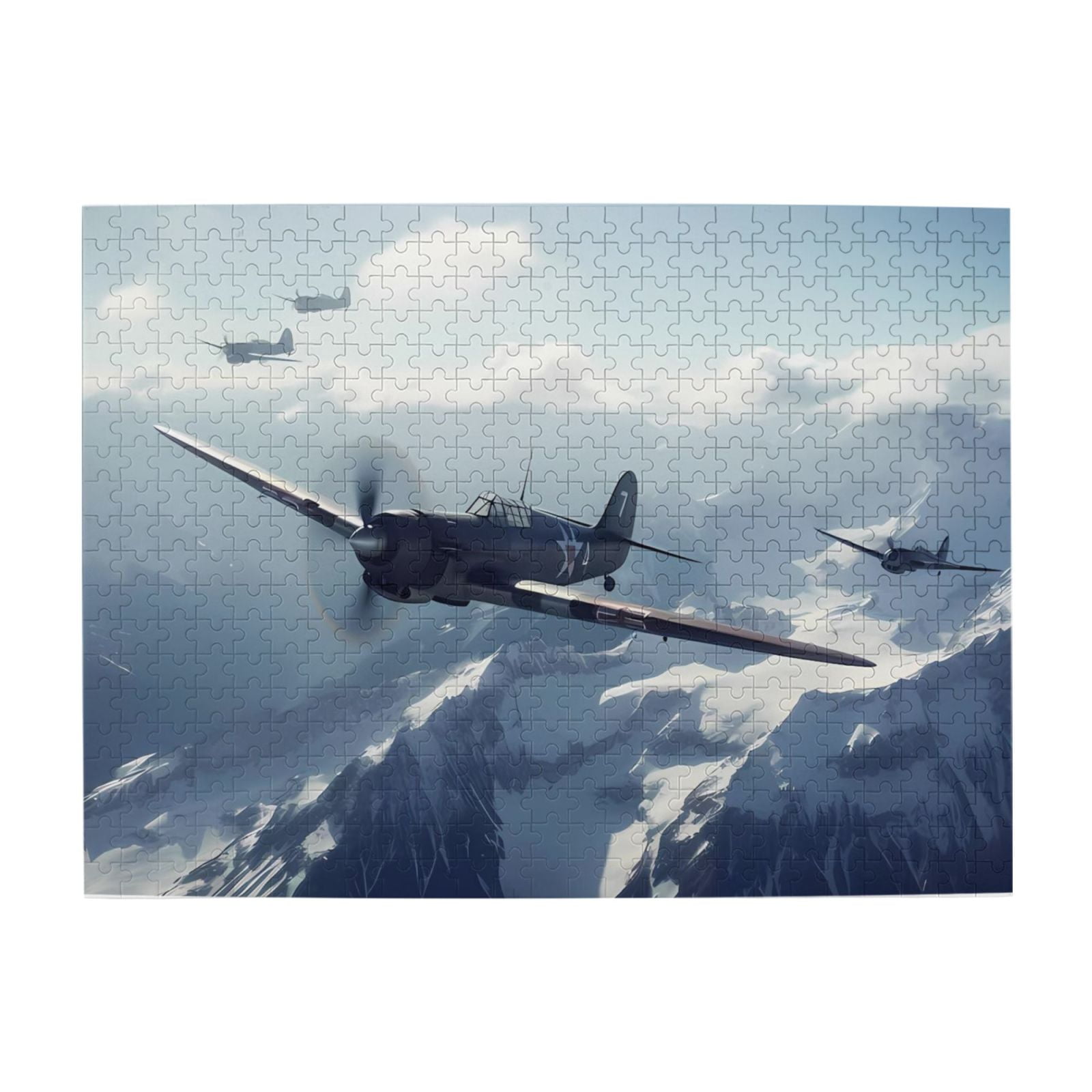 1000 Piece WWII Military Planes Over Snowy Mountains Jigsaw Puzzle For ...