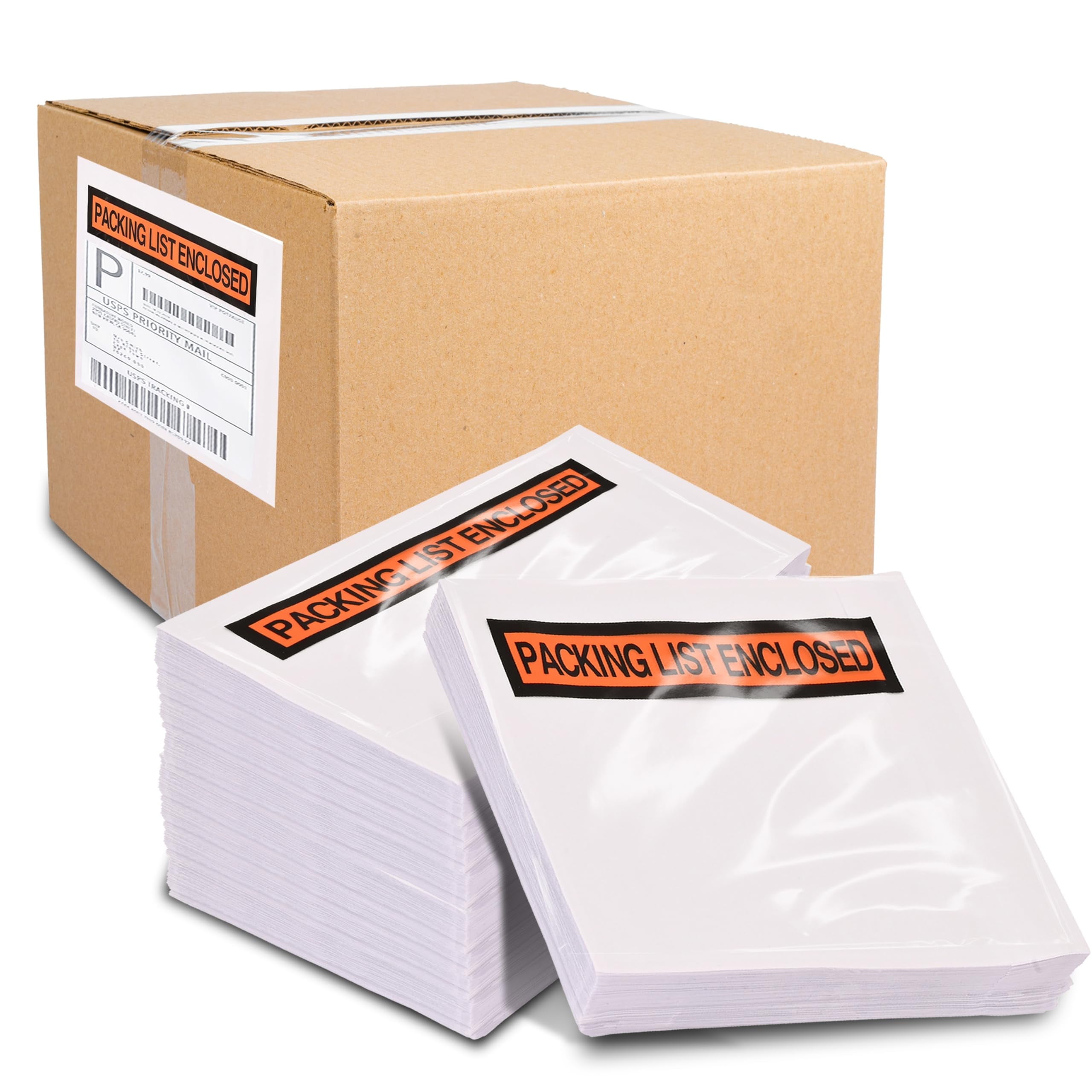 1000 Piece Waterproof Packing List Envelopes, 4.5x5.5, Clear Shipping ...