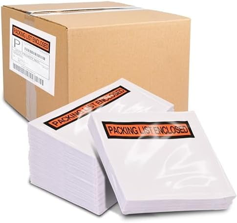 1000 Piece Waterproof Packing List Envelopes, 4.5x5.5, Clear Shipping ...