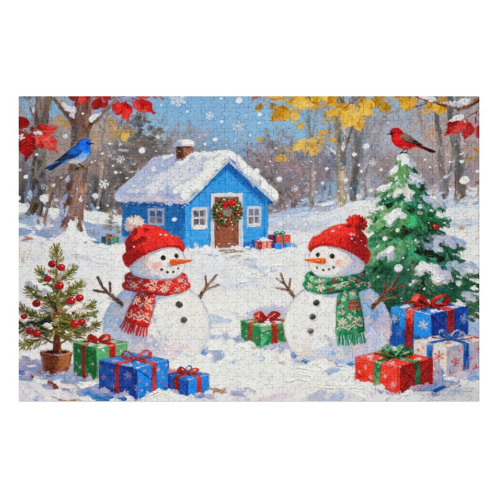 1000 Piece Winter Snowman Fun Puzzle for Adults – HD Print Jigsaw, Dust ...