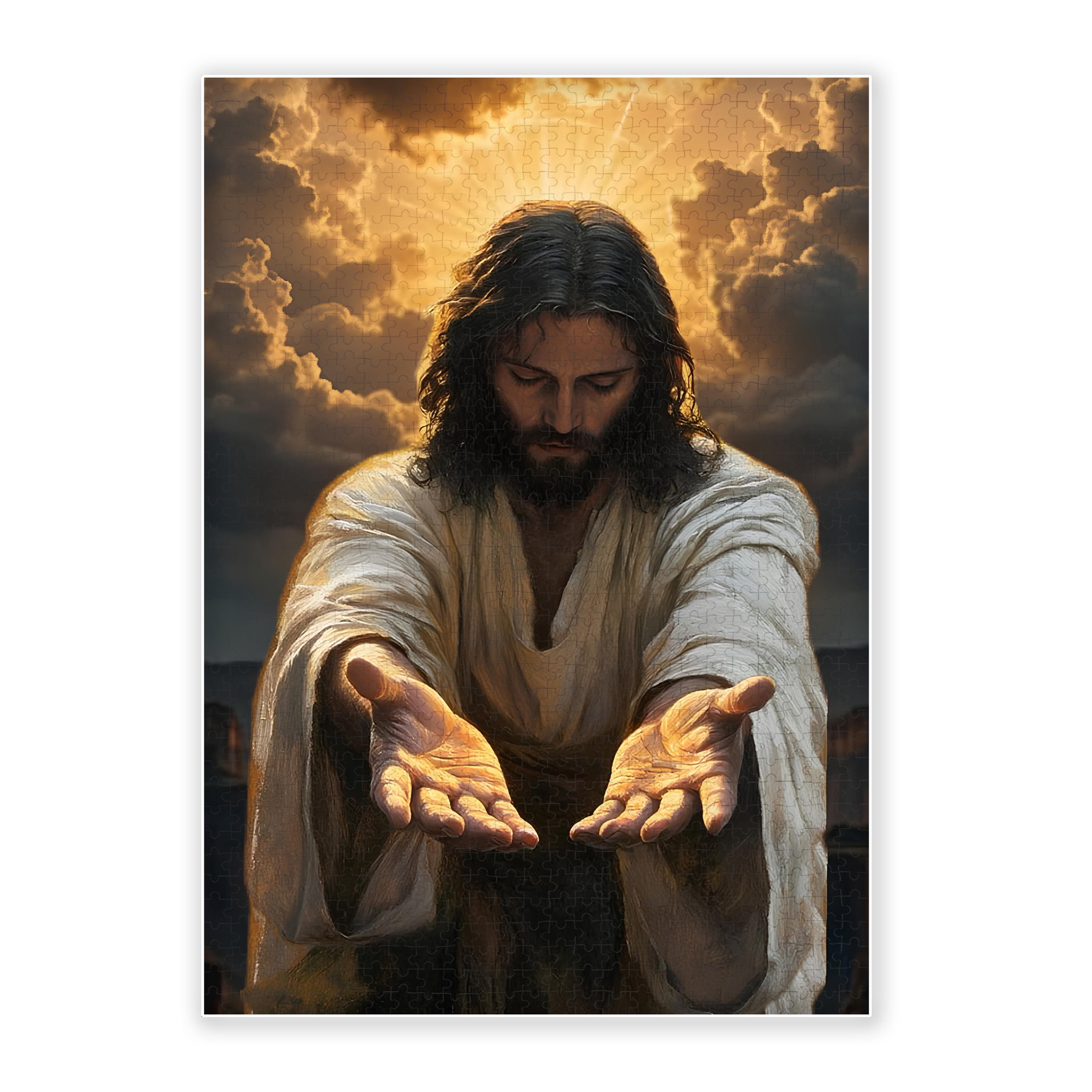 1000-Piece Wood Jigsaw Puzzle, Welcoming Outstretched Hands Jesus ...
