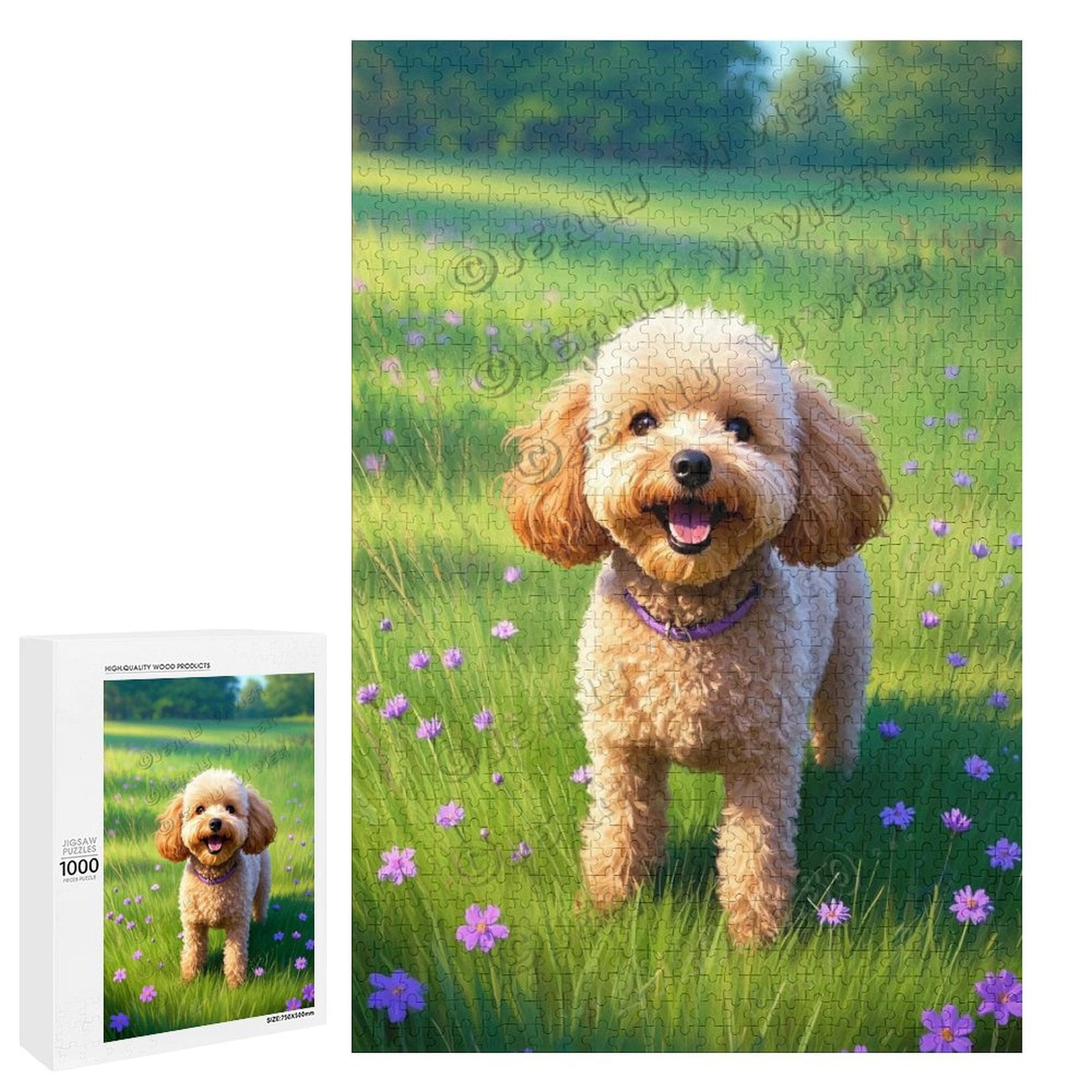 1000 Piece Wooden Brown Poodle Dog Puzzle for Adults and Kids, Fun ...