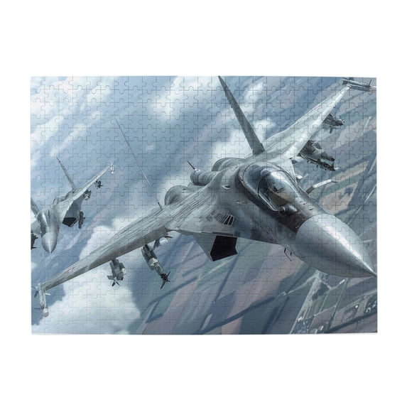 1000 Piece Wooden Fighter Jet Jigsaw Puzzle For Adults Dynamic Military ...
