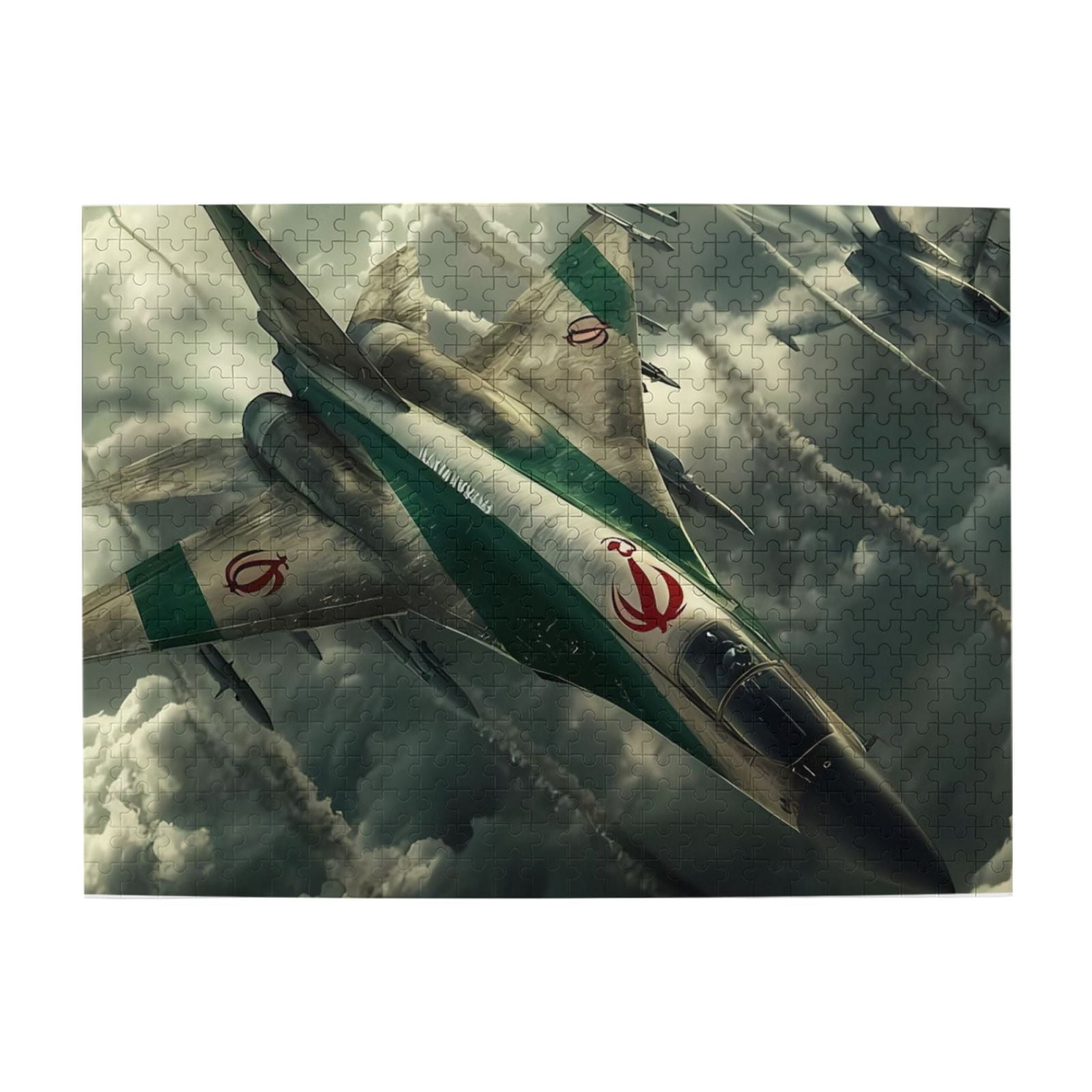1000 Piece Wooden Fighter Jet Puzzle For Adults – Dynamic Aerial Battle ...