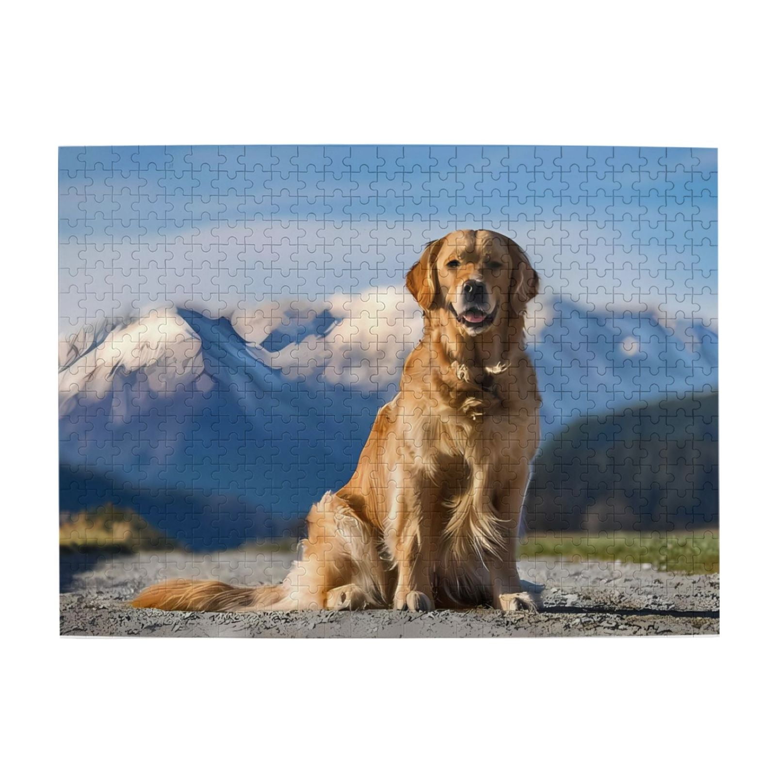 1000-Piece Wooden Jigsaw Puzzle for Adults - Dog Mountain Outdoor Sky ...