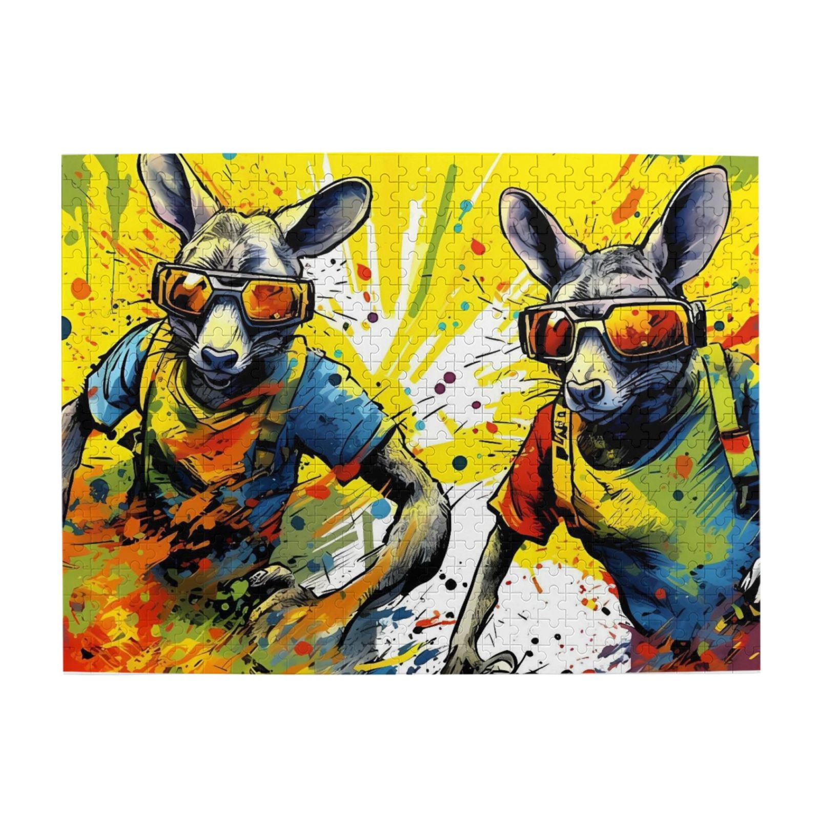 1000-Piece Wooden Jigsaw Puzzle for Adults - Kangaroo Sunglasses ...