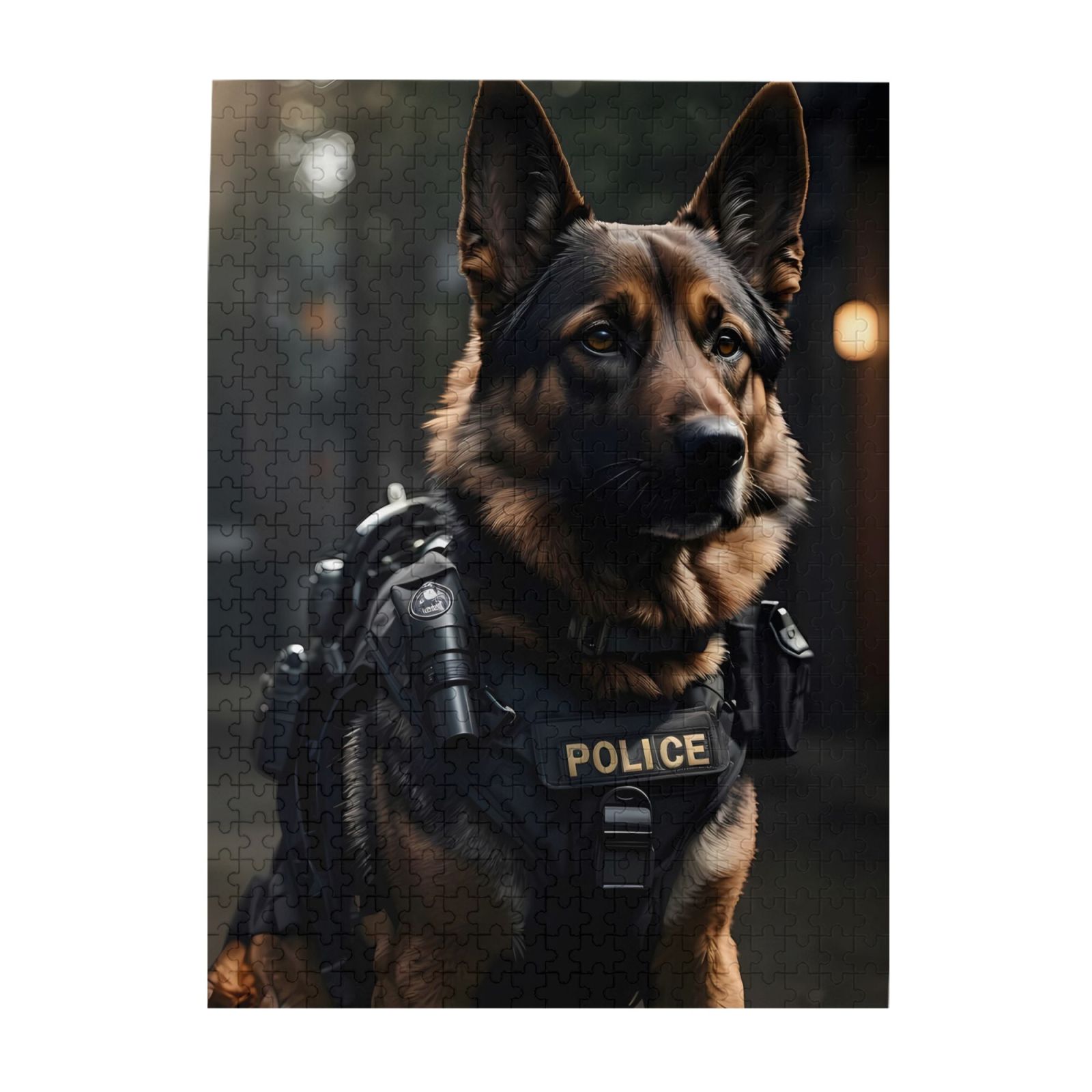 1000-Piece Wooden Jigsaw Puzzle for Adults - Police Dog Uniform Alert ...