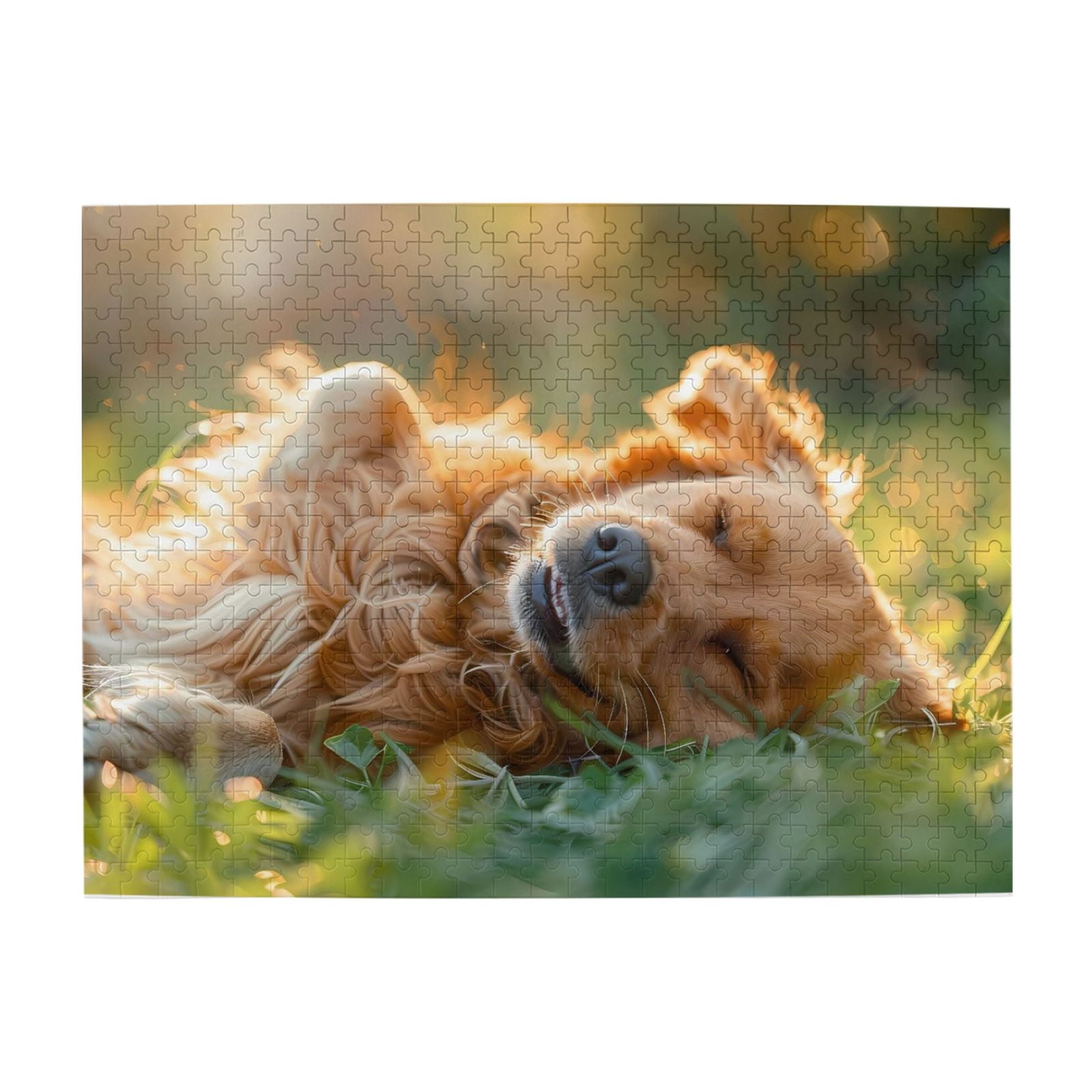 1000-Piece Wooden Jigsaw Puzzle for Adults - Sleeping Dog In Green ...
