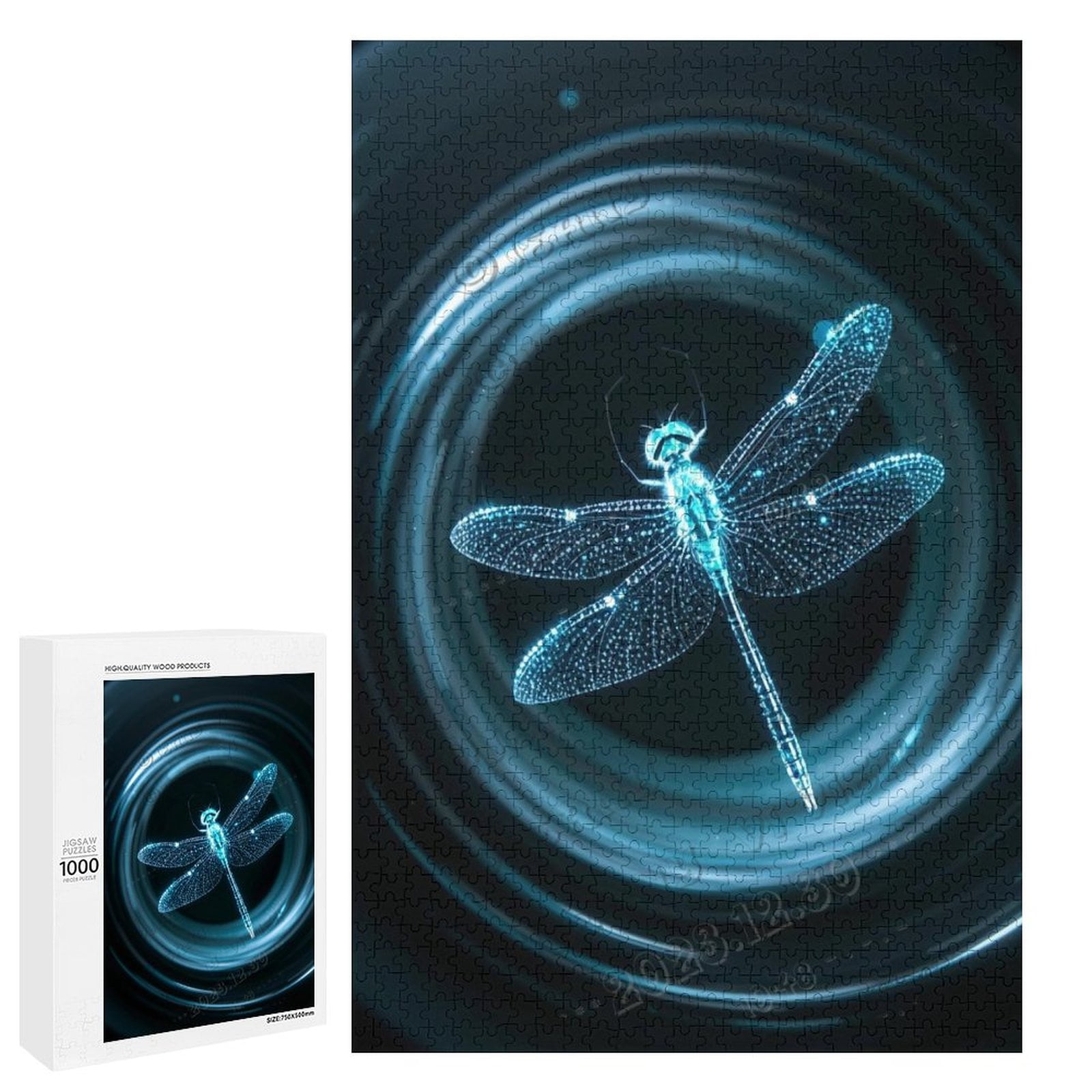 1000 Piece Wooden Jigsaw Puzzle – Dragonfly with Stunning Colors ...