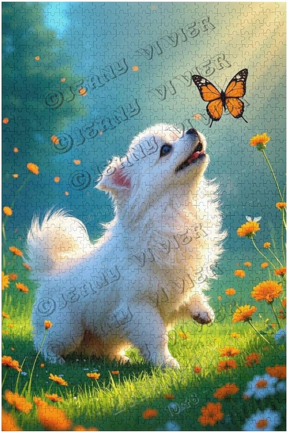 1000 Piece Wooden Jigsaw Puzzle – Pekingese Dog on The Grass – Fun ...