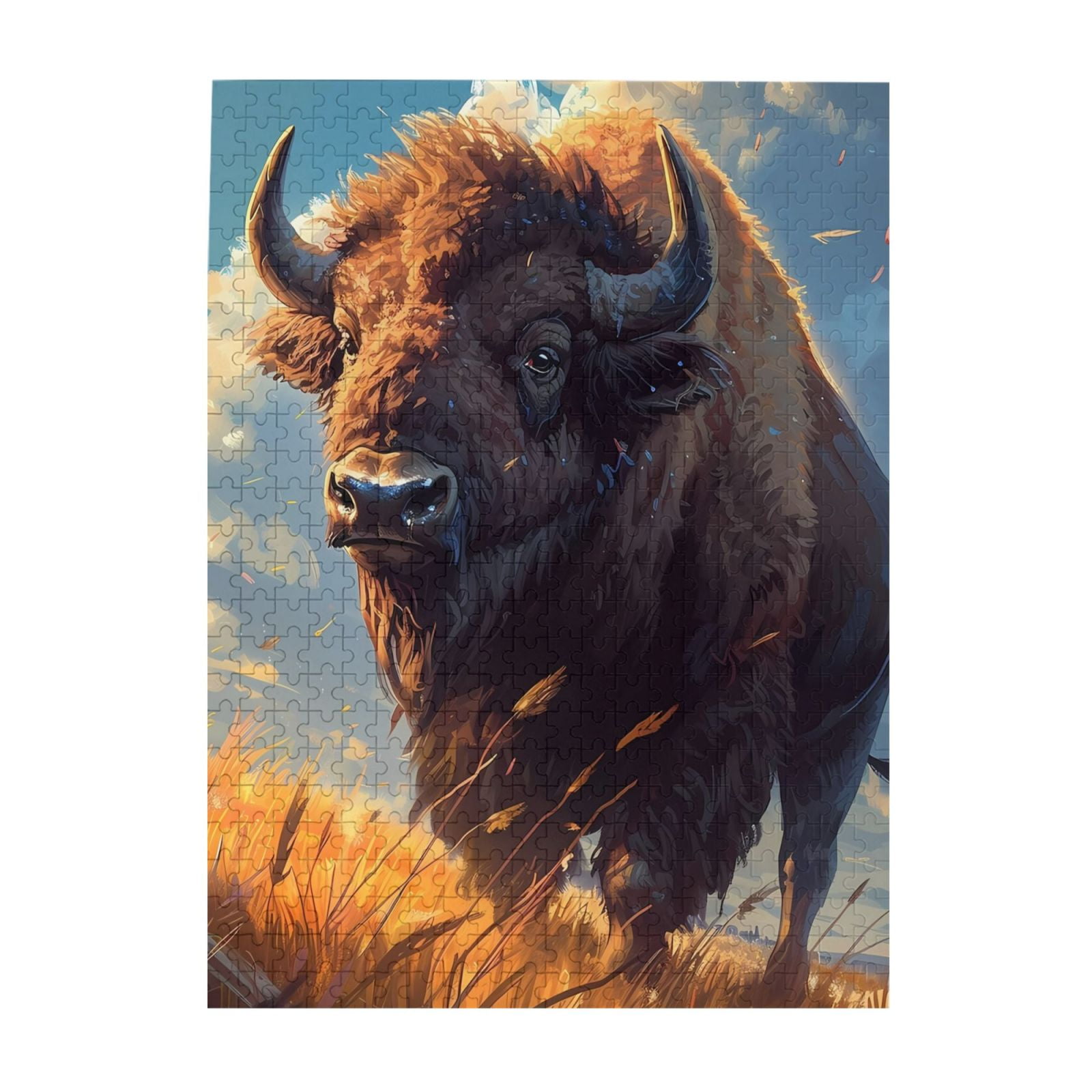 1000-Piece Wooden Jigsaw Puzzle for Adults & Families - Bison Horns ...