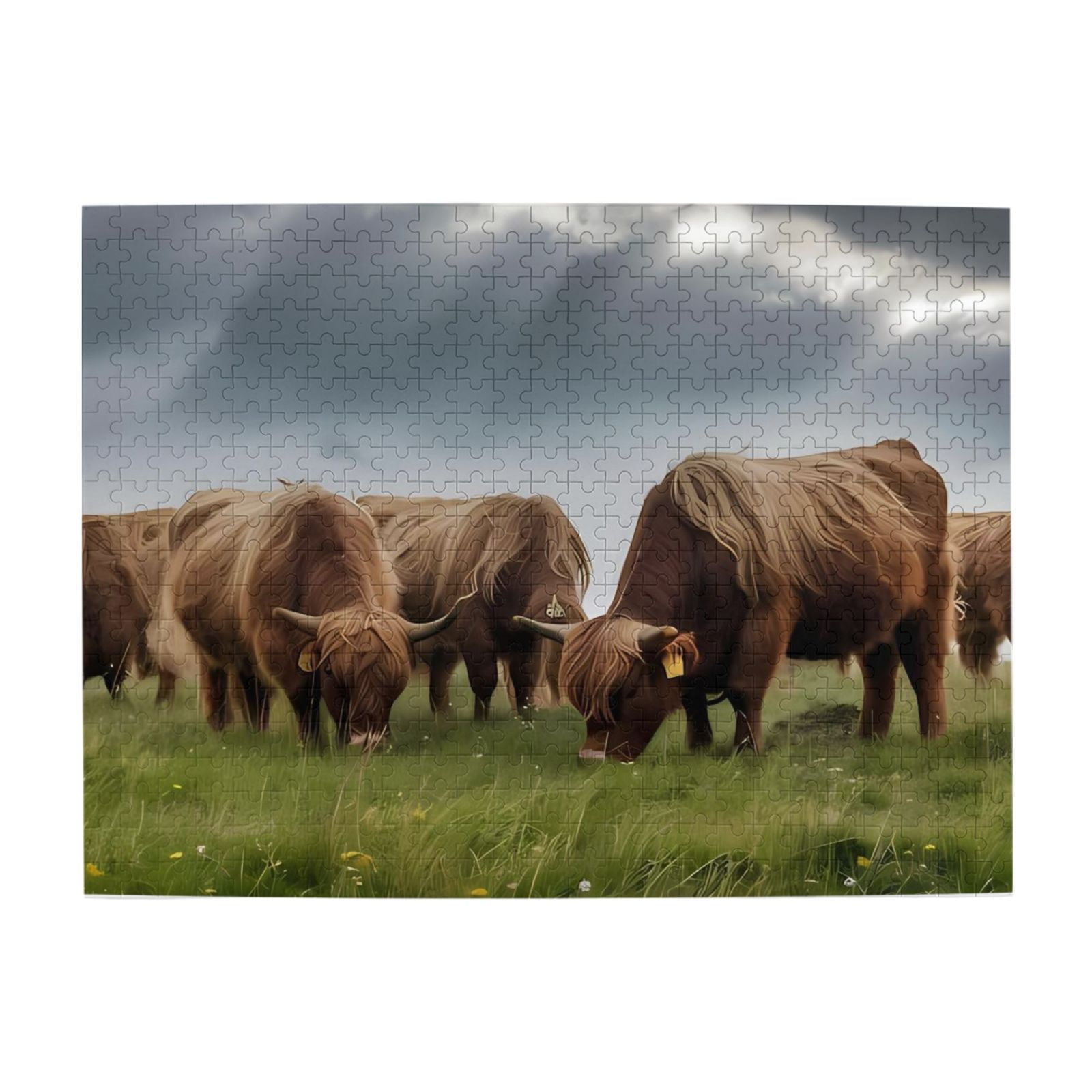 1000-Piece Wooden Jigsaw Puzzle for Adults & Families - Cattle Grazing ...