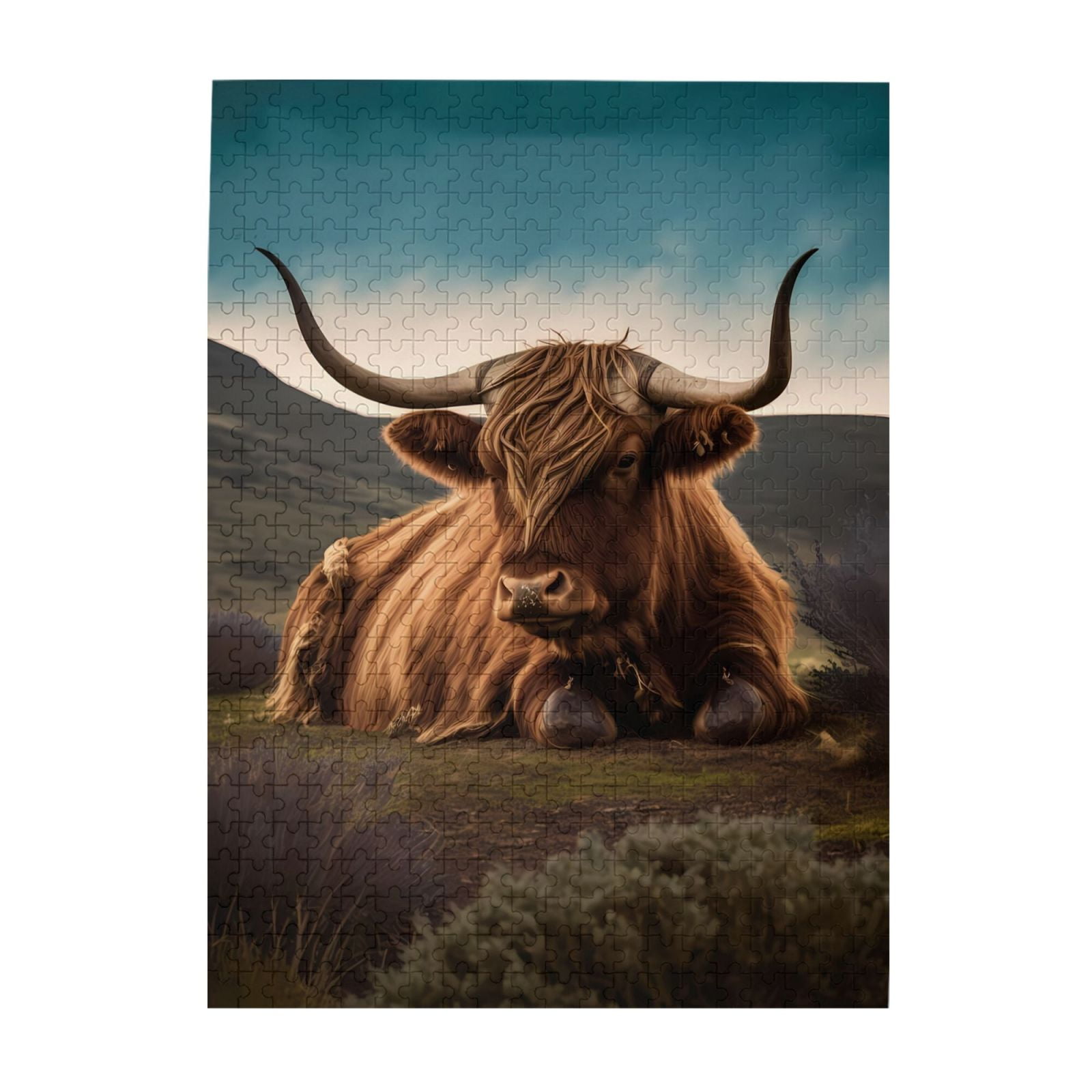 1000-Piece Wooden Jigsaw Puzzle for Adults & Families - Highland Cattle ...