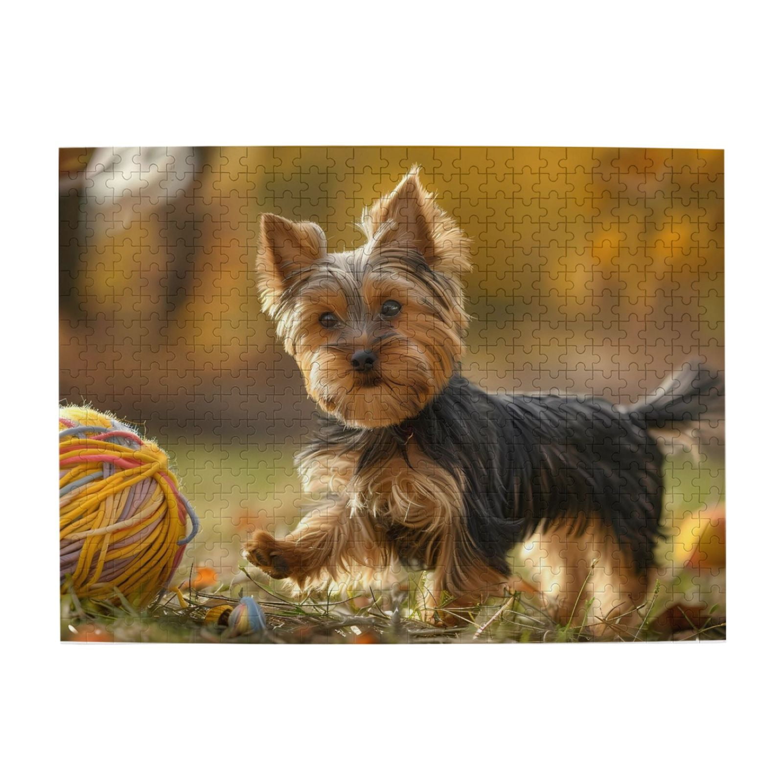 1000-Piece Wooden Jigsaw Puzzle for Adults & Families - Yorkie Pup ...