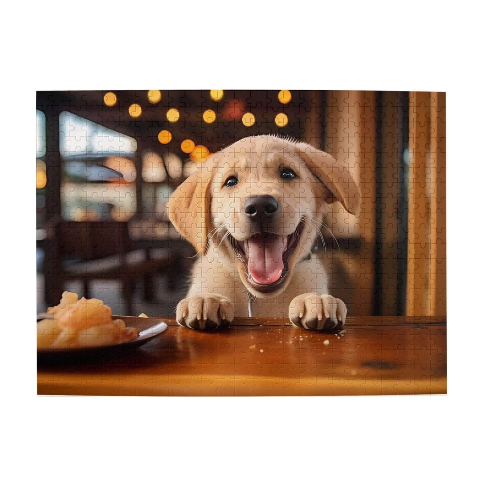 1000-Piece Wooden Jigsaw Puzzle for Adults - Puppy Eyes Open Mouth ...