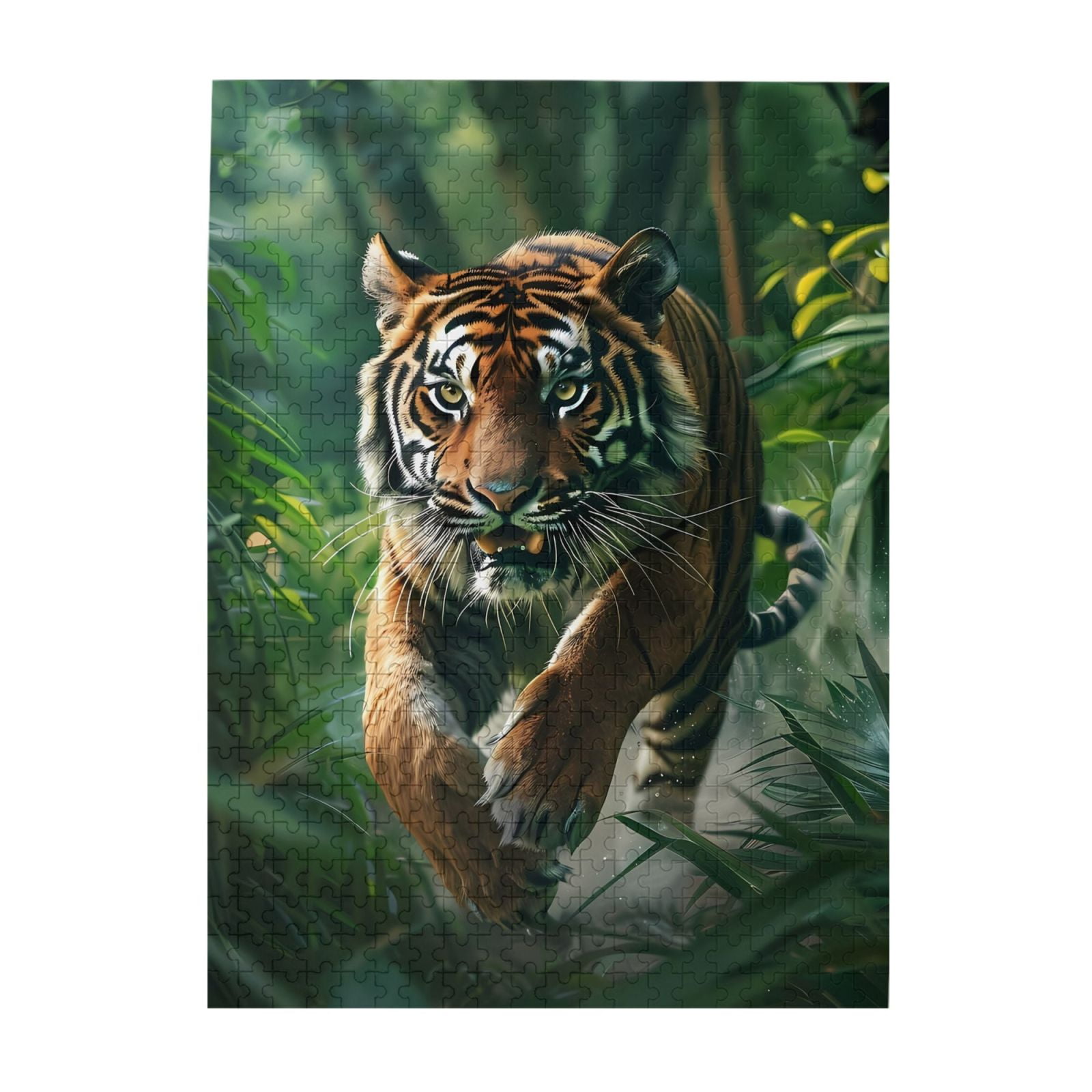1000-Piece Wooden Jigsaw Puzzle for Adults - Tiger Jungle Predator ...