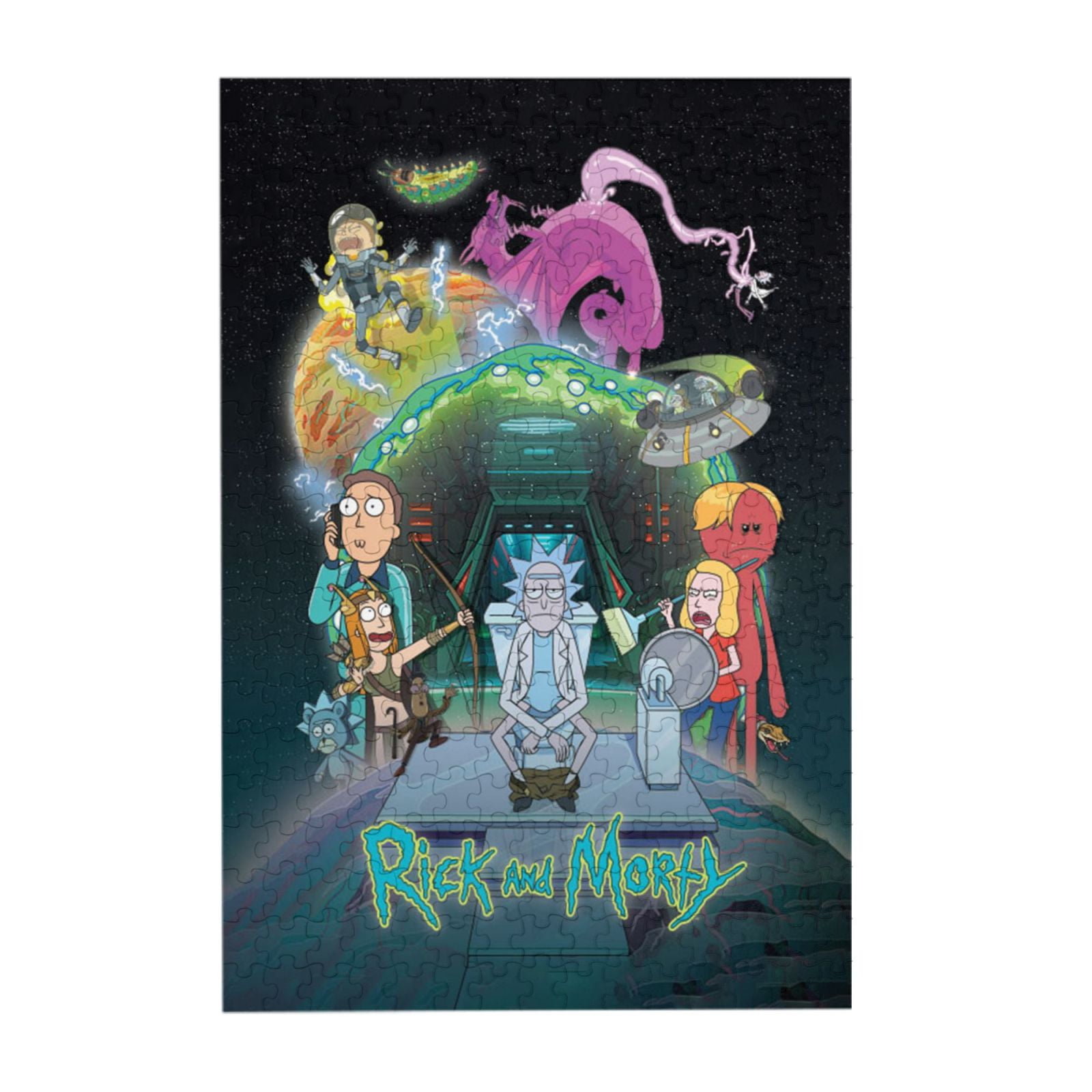 1000 Piece Wooden Puzzles Rick and Mor-t Jigsaw Puzzles for Adults Kids ...