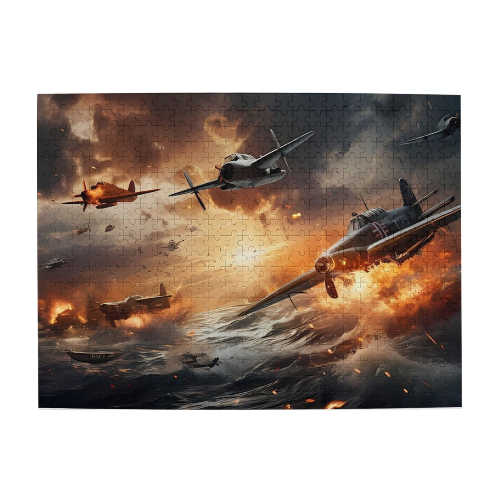 1000 Piece Wooden WWII Air Battle Jigsaw Puzzle For Adults Epic Fighter ...