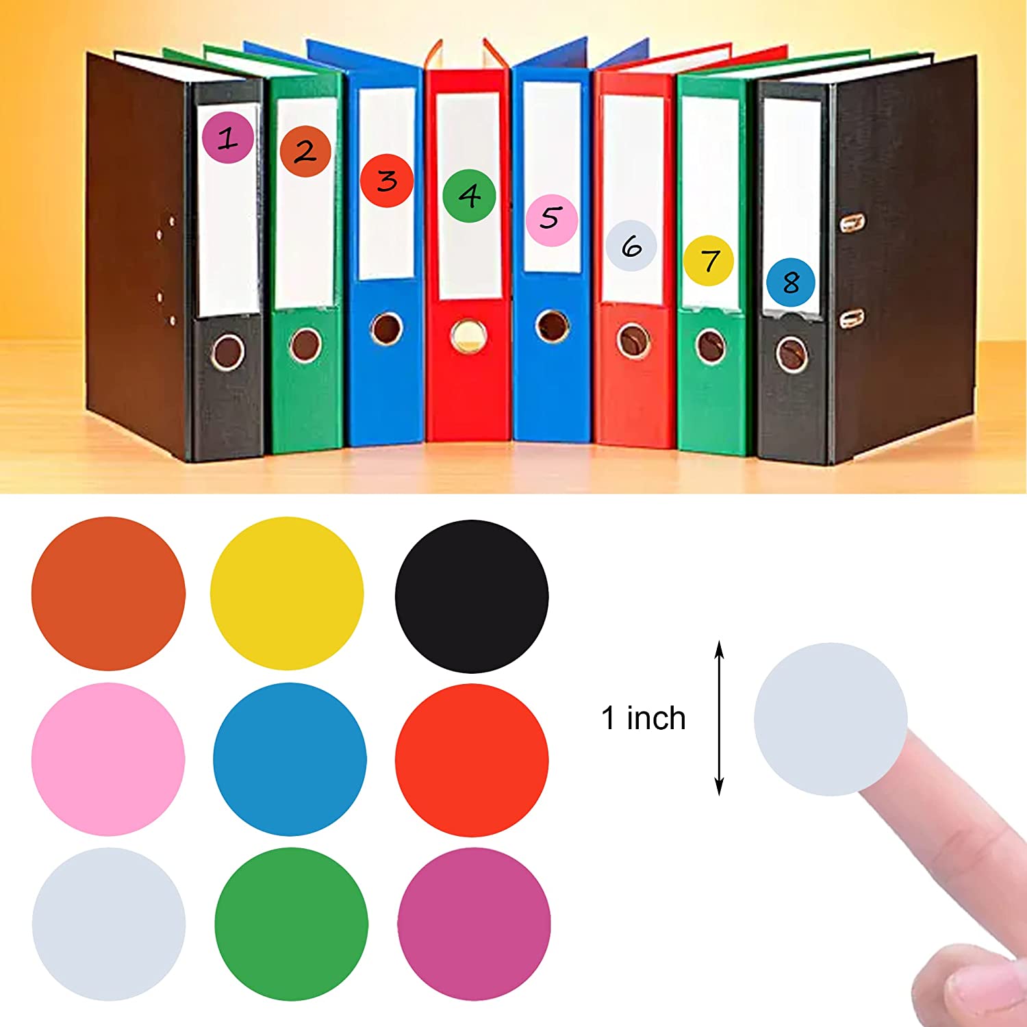 1000 Pieces 1 Inch Round Color Coding Labels Writable Circle Dot Labels ...