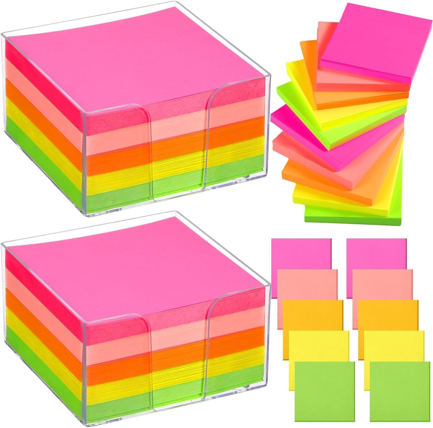 1000 Pieces 3.4 Inch x 3.4 Inch Memo Cube Office with Cube Non Sticky ...