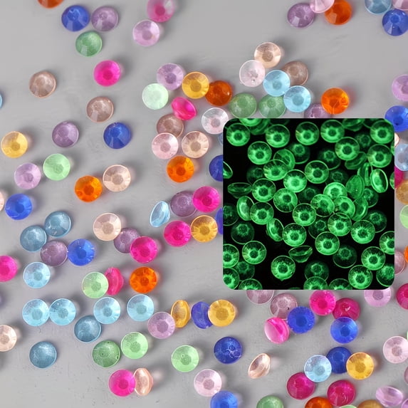 1000 Pieces 3mm Luminous Resin Beads - Assorted Colors for Nail Art ...