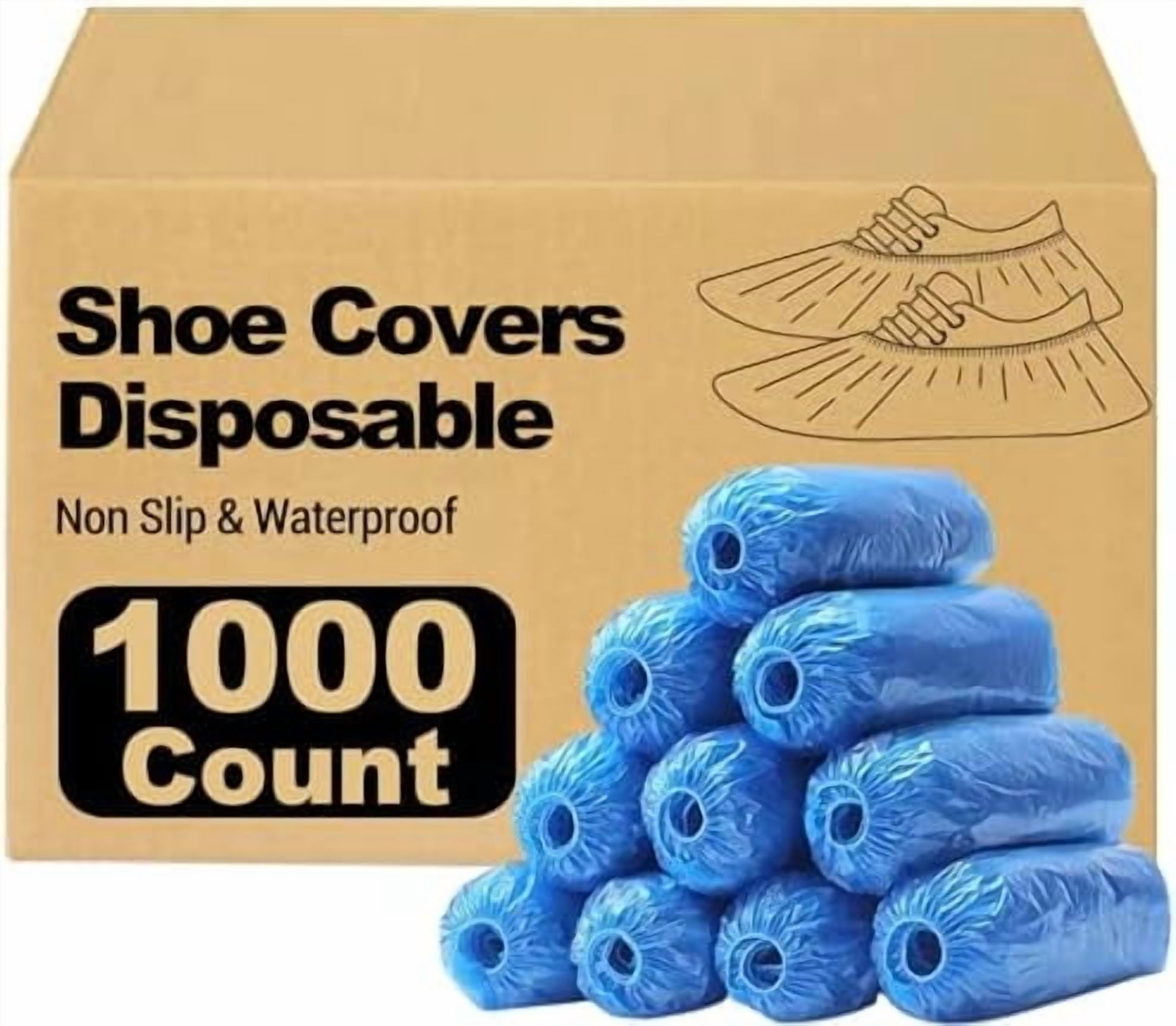 1000 Pieces(500 Pairs) Shoe Covers Disposable, Waterproof,Non-Slip for ...
