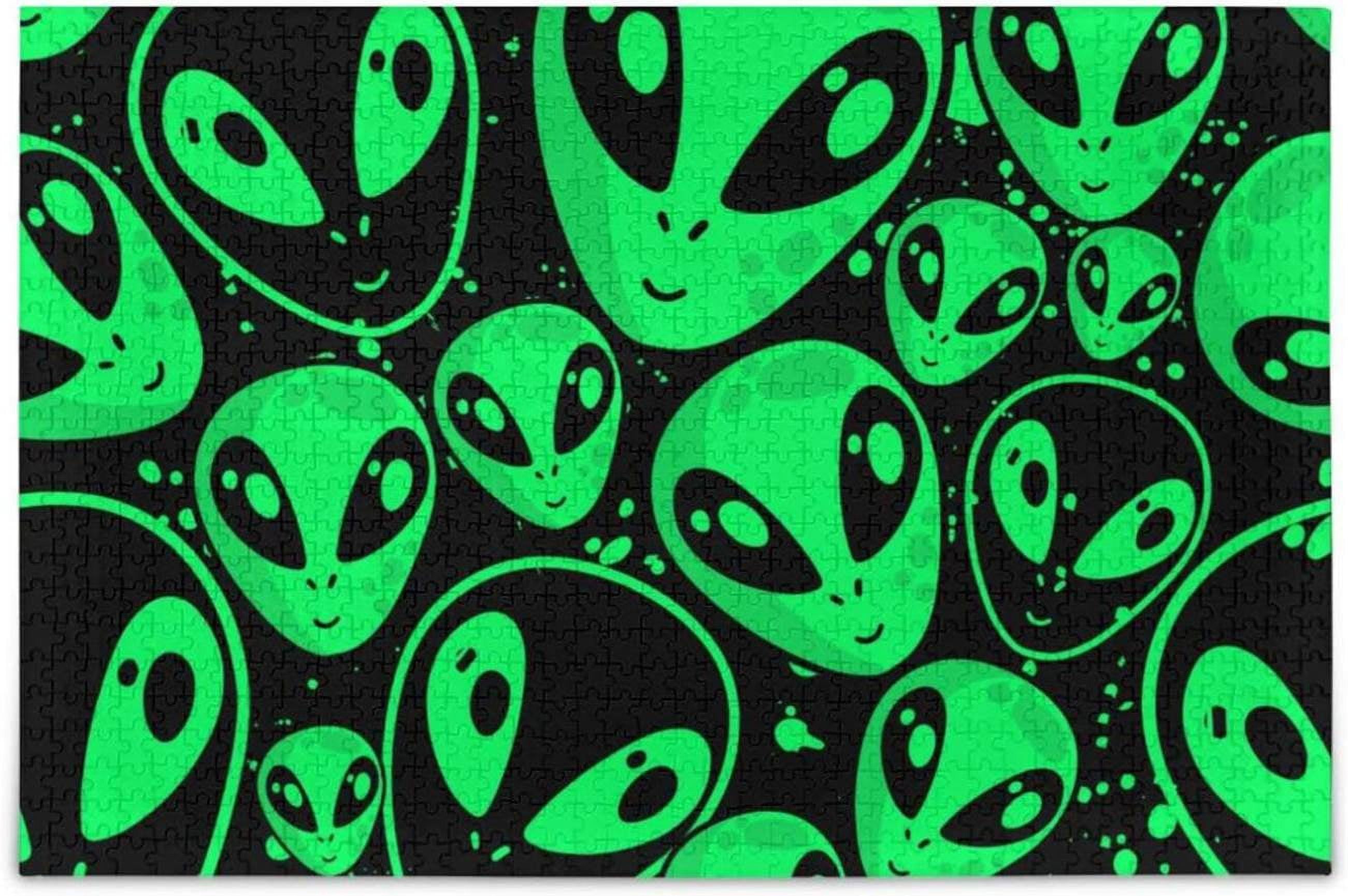 1000 Pieces Alien Face Wooden Jigsaw Puzzles, 29.5" x 19.7 ...