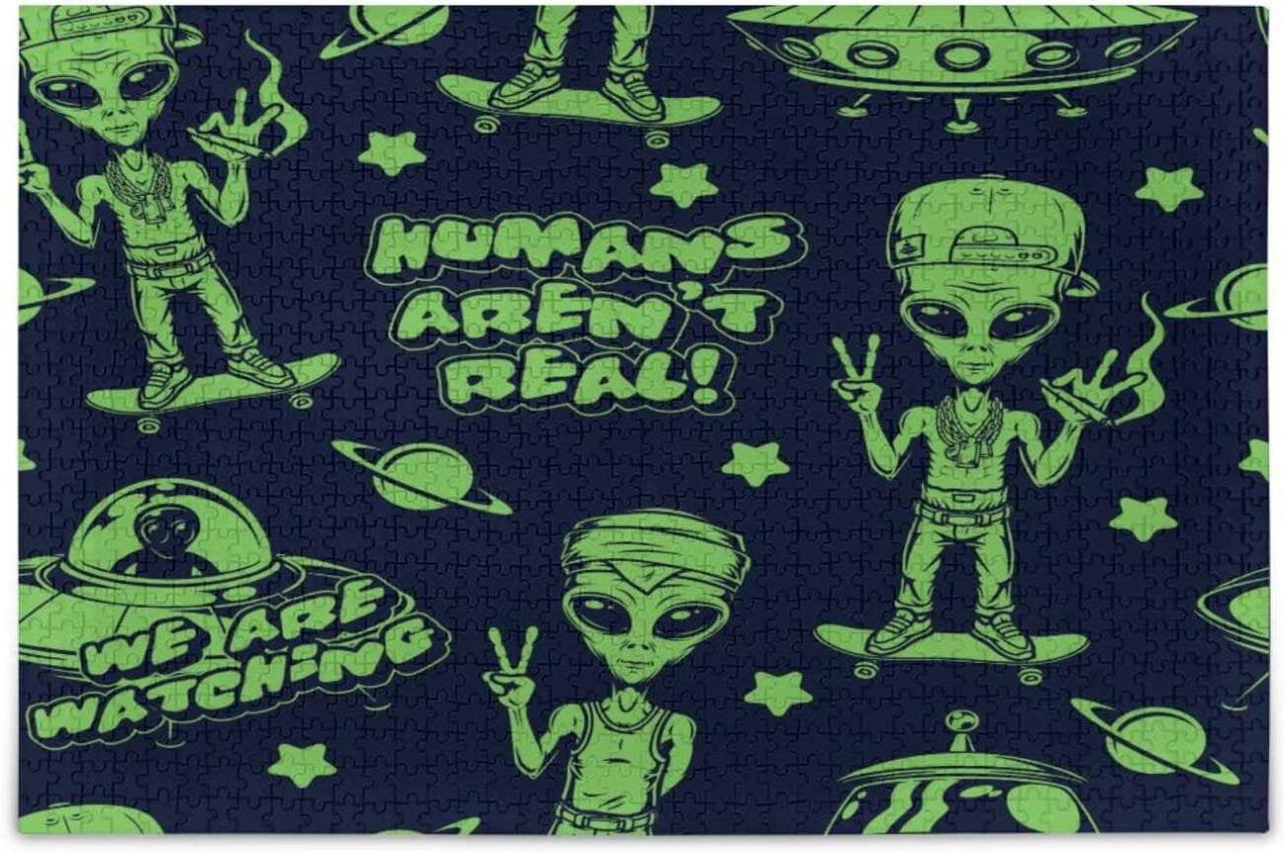 1000 Pieces Alien Wooden Jigsaw Puzzles, 29.5" x 19.7" Intellectual ...