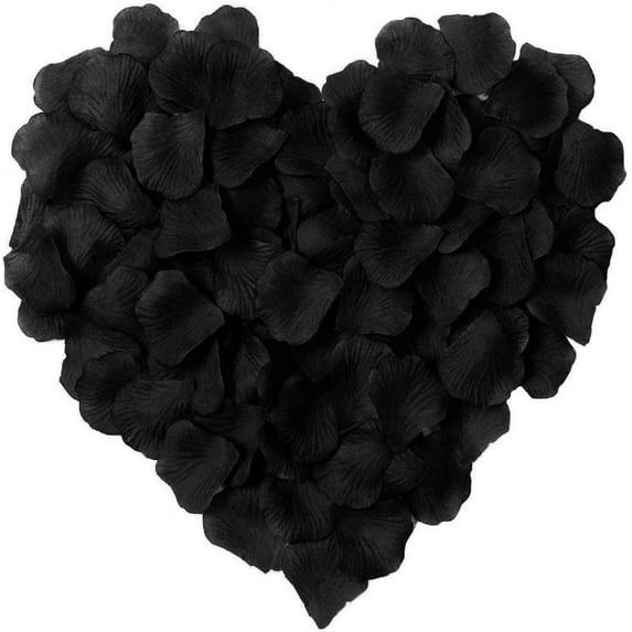 1000 Pieces Black Artificial Silk Rose Petals Flower Decoration Wedding ...