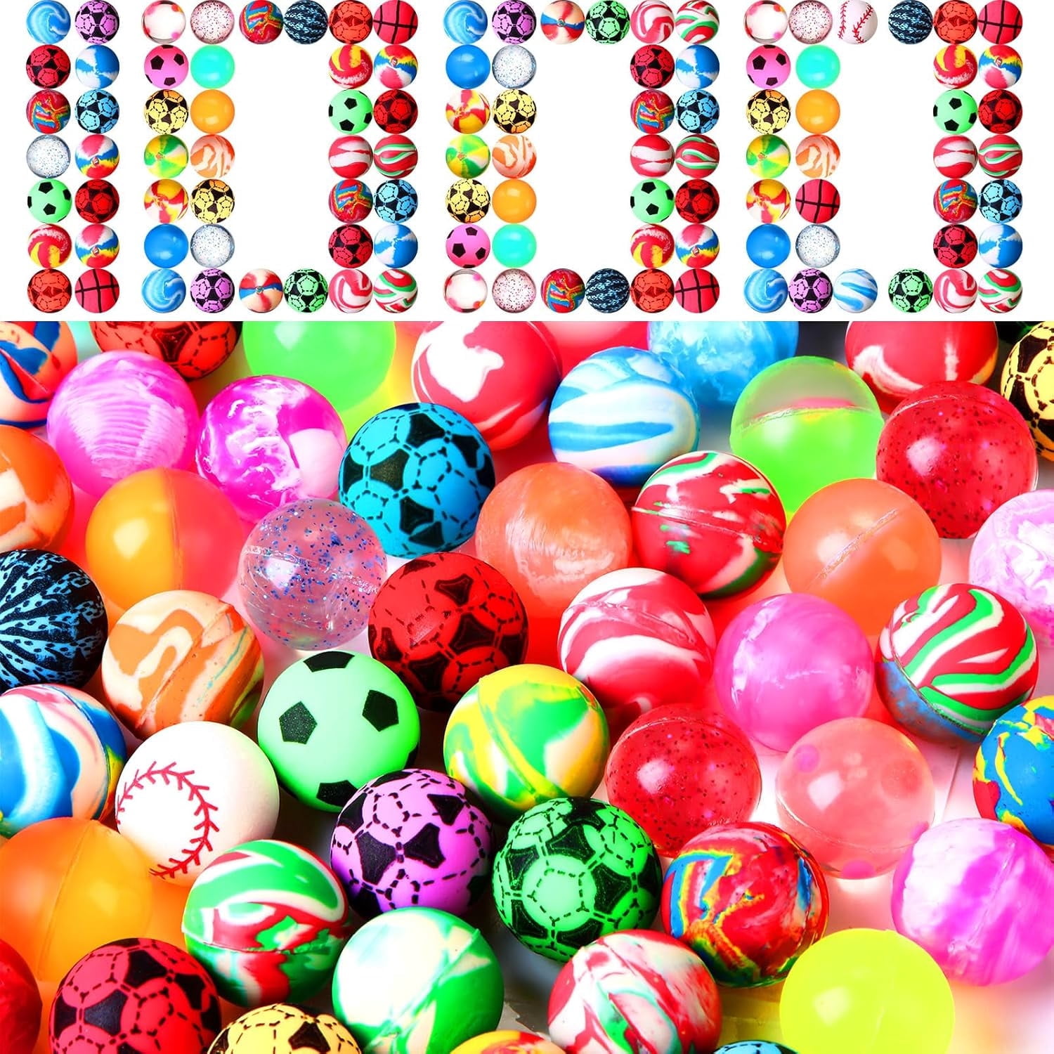 1000 Pieces Bouncy Balls in Bulk 25 Mm/ 1 Inch Rubber High Bouncing ...