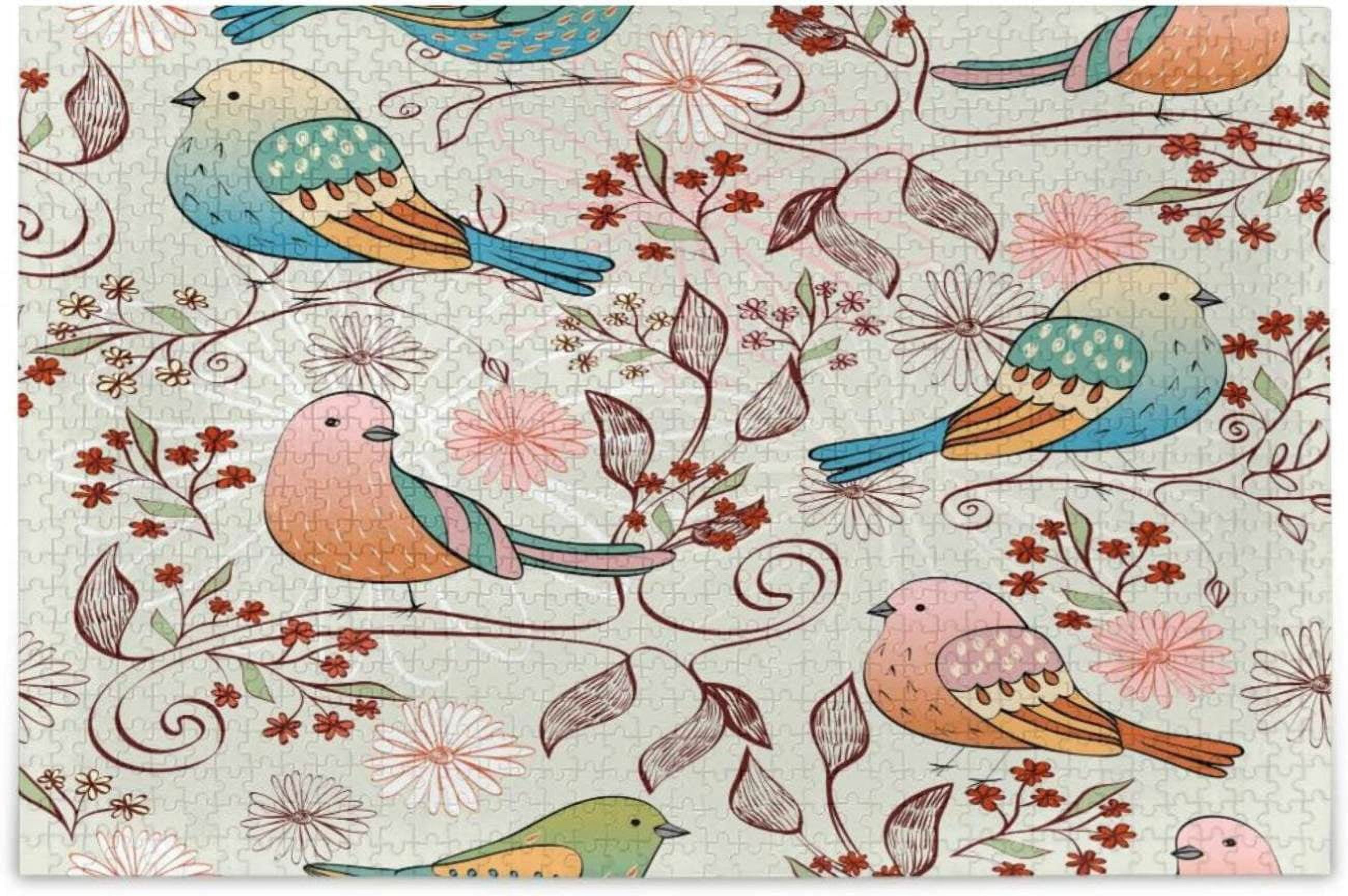 1000 Pieces Cartoon Birds Wooden Jigsaw Puzzles, 29.5" x 19.7 ...