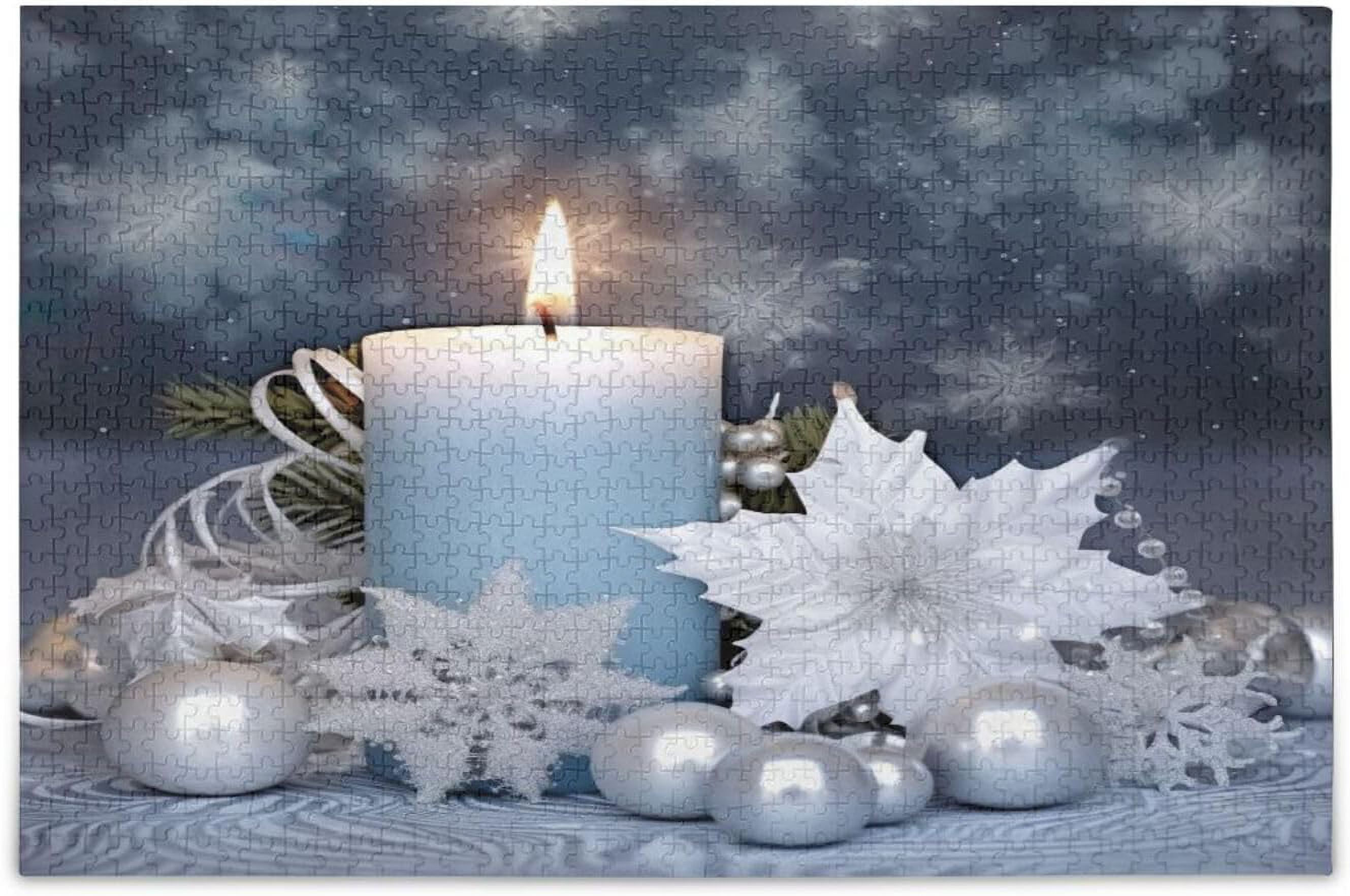 1000 Pieces Christmas Candle Pattern Jigsaw Puzzle for Adults Teens ...