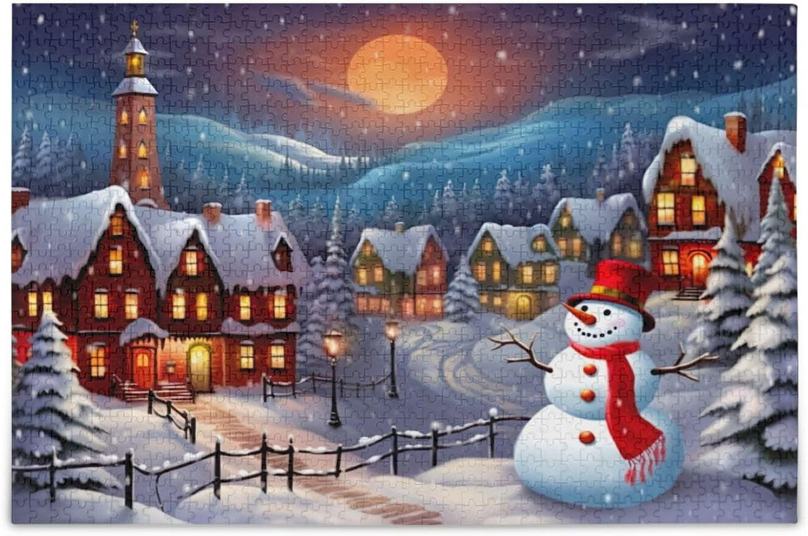 Christmas Snowman Jigsaw Puzzles for Adults 1000 Pieces, Die-Cut Puzzle ...